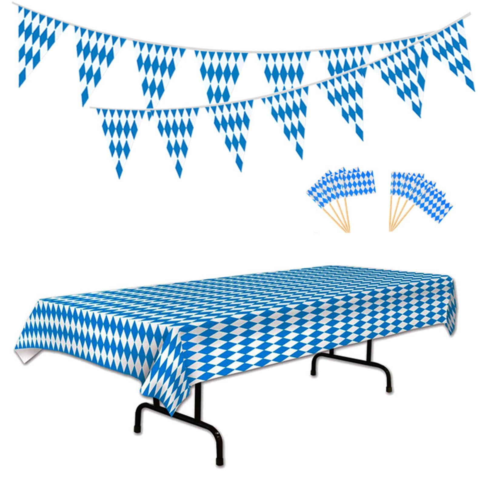 Oktoberfest table cloth pennant table cover banner beer outdoor party ...