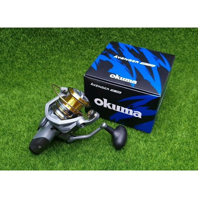 Okuma Avenger 5.0:1 Left/Right Hand Spinning Reel, Gold/Gray - ABF-3000 ...