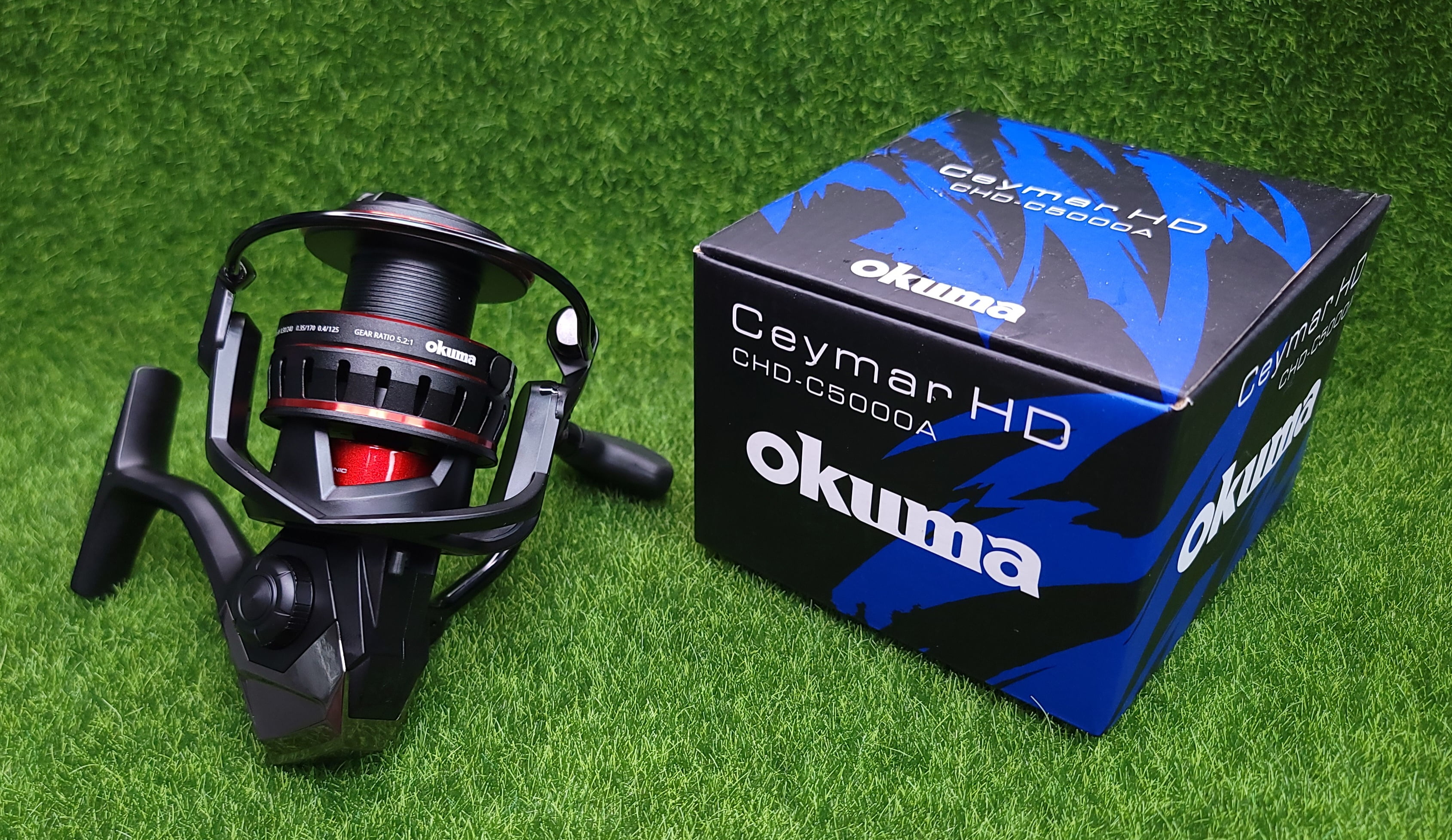 Okuma Ceymar HD 5.2:1 Left/Right Hand Spinning Fishing Reel, Black ...