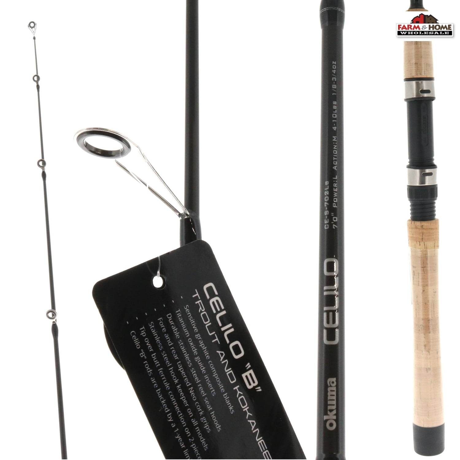 Okuma Fishing Tackle Celilo Specialty B Series Trolling Rod, 7ft, Light ...