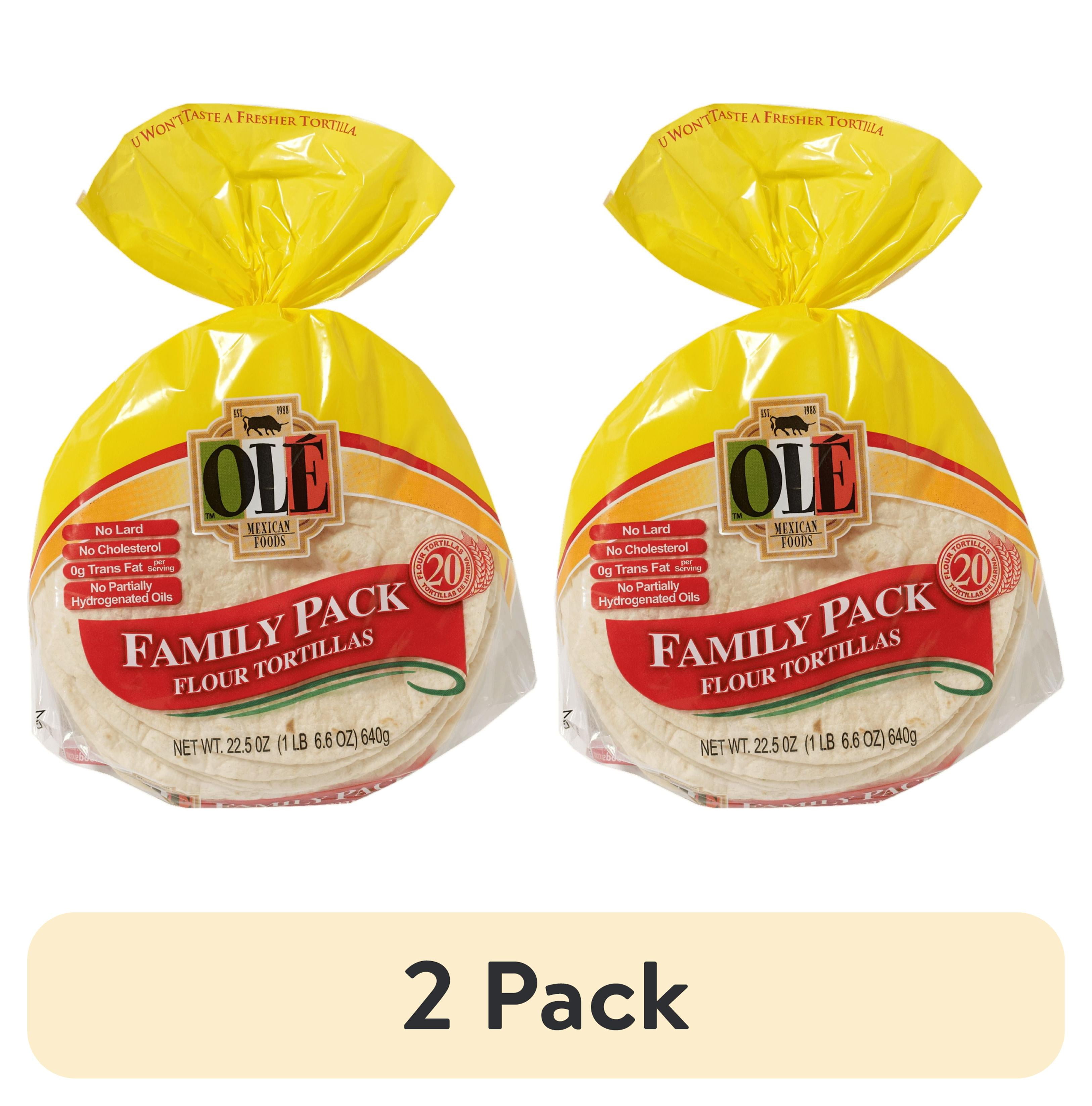(2 pack) Olé Mexican Foods, Flour Tortillas, Family Pack, 20 Ct, 22.5 ...