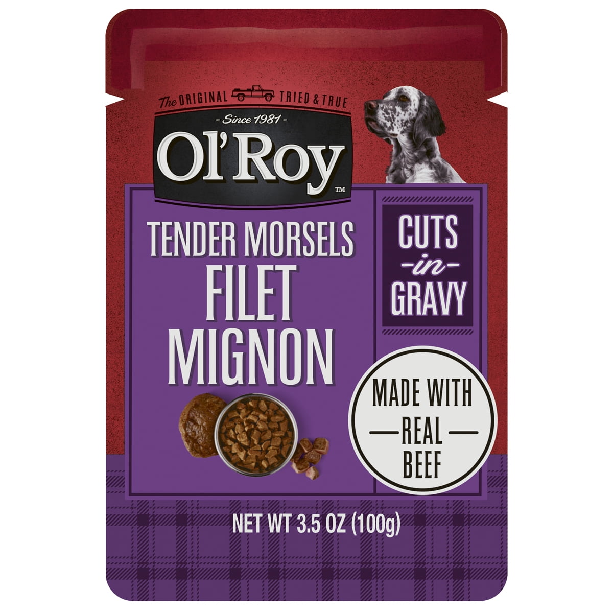 Ol' Roy Cuts in Gravy Tender Morsels Filet Mignon Flavor Wet Dog Food ...