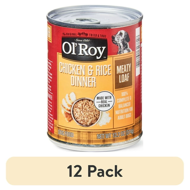 (12 pack) Ol' Roy Chicken & Rice Dinner Meaty Loaf Wet Dog Food, 13.2 ...