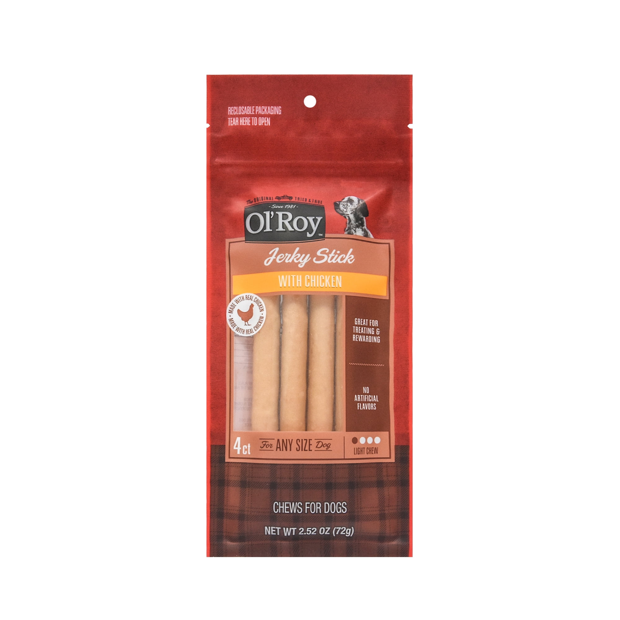 Ol' Roy Jerky Stick with Chicken 2.52 oz, 4 Count - Walmart.com