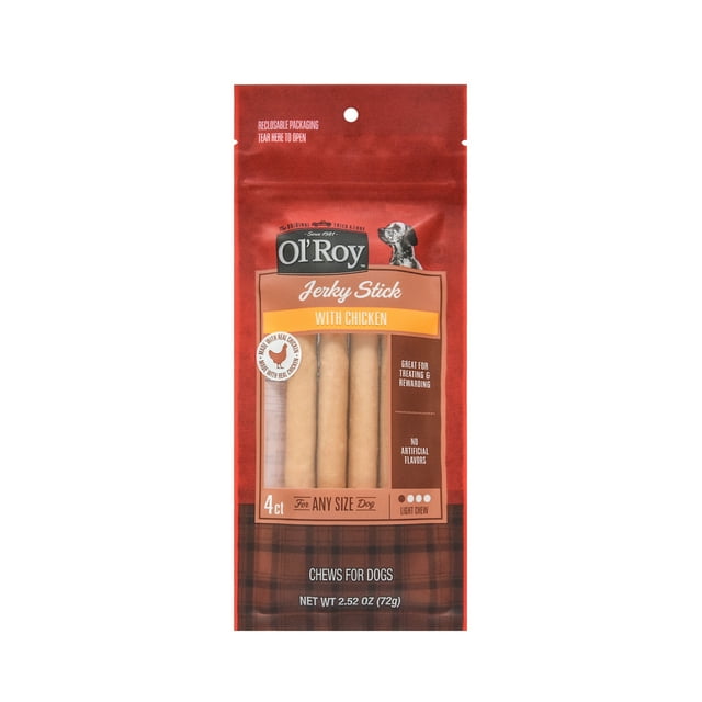 Ol' Roy Jerky Stick with Chicken 4ct, 2.52oz - Walmart.com