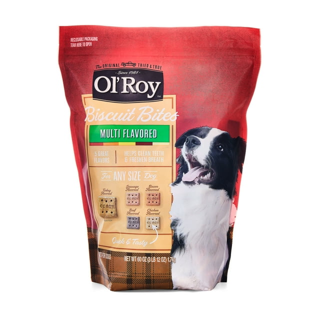 Ol' Roy Multi Flavored Snap Biscuits, Dry, 60 oz Pouch - Walmart.com