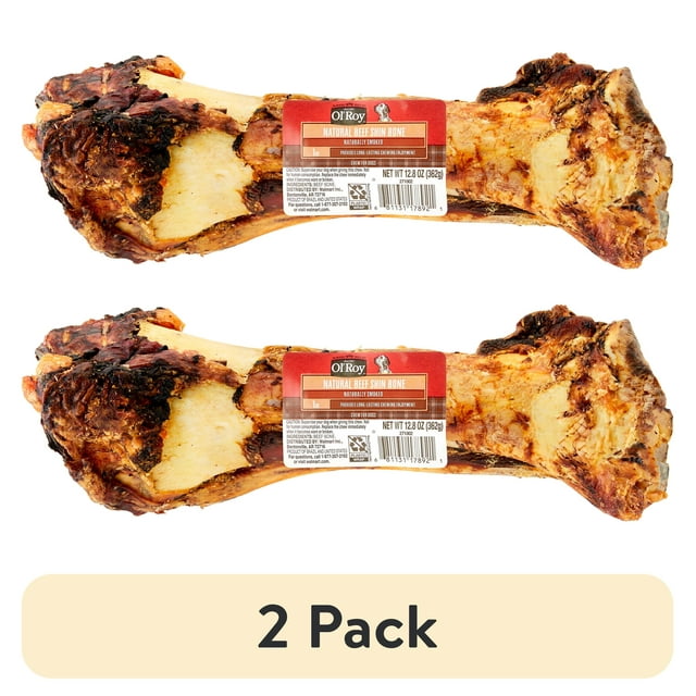 (2 pack) Ol’ Roy Naturally Smoked Beef Shin Bone Dog Chew, 12.8oz ...