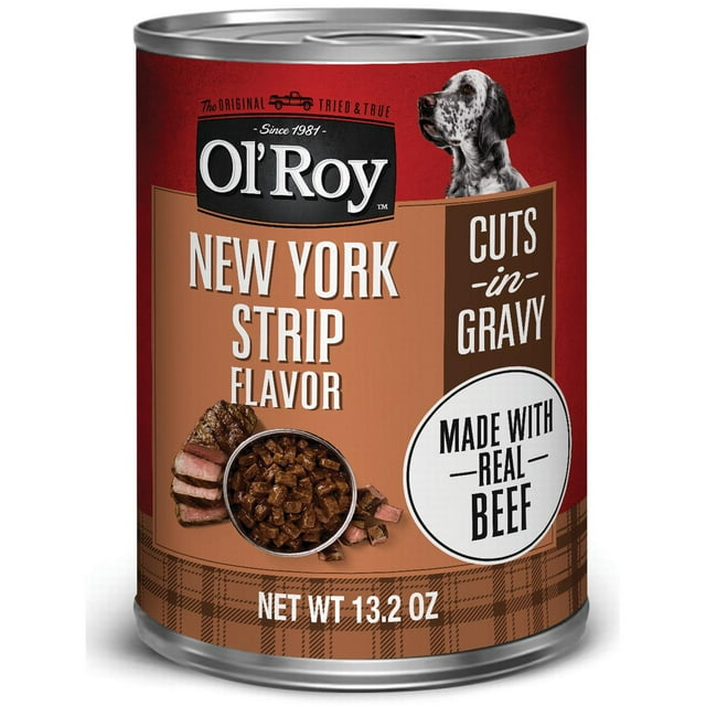 Ol' Roy New York Strip Flavor Cuts in Gravy Wet Dog Food, 13.2 oz Can ...