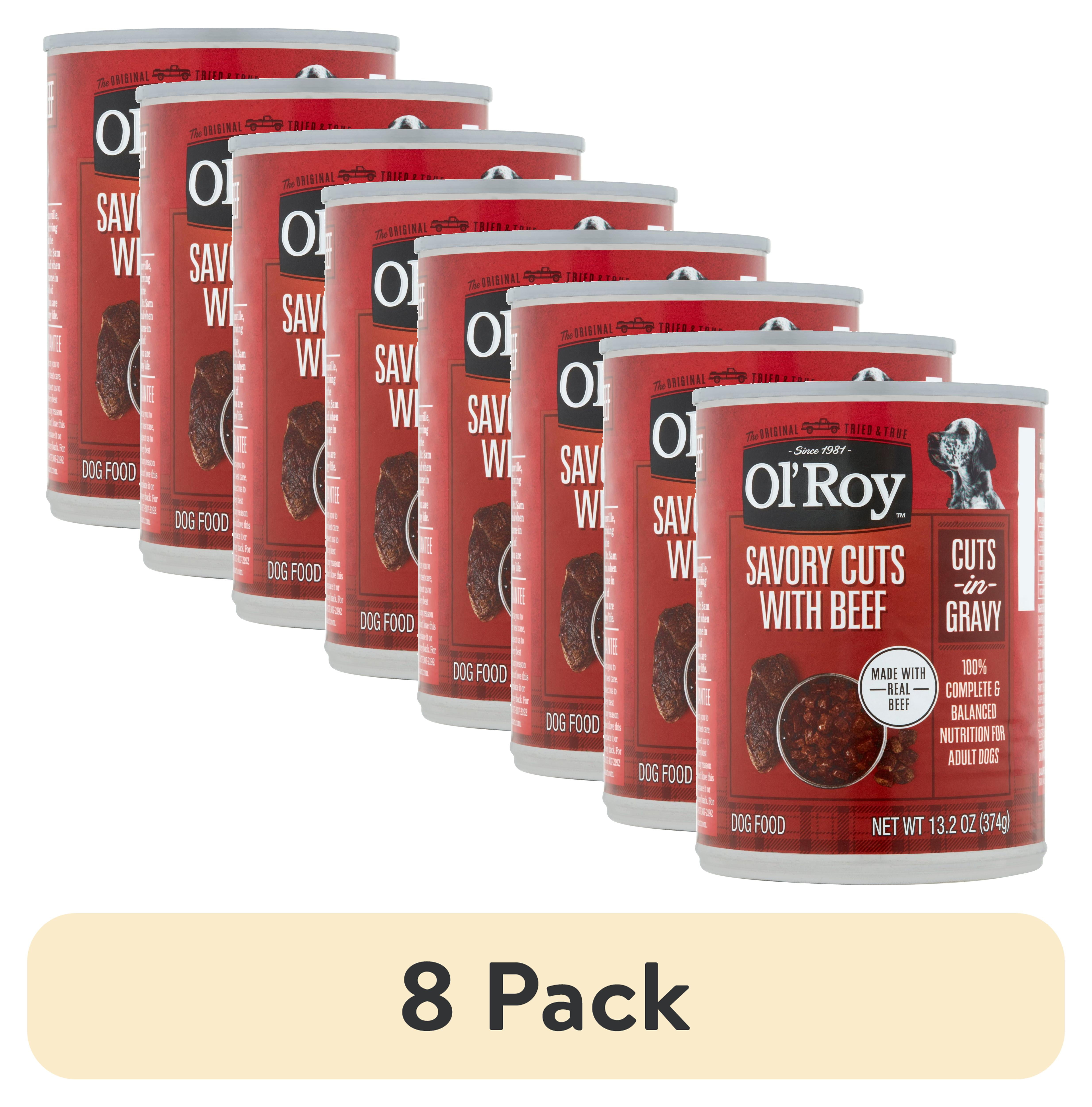 (8 pack) Ol' Roy Savory Cuts with Beef in Gravy Wet Dog Food, 13.2 oz ...