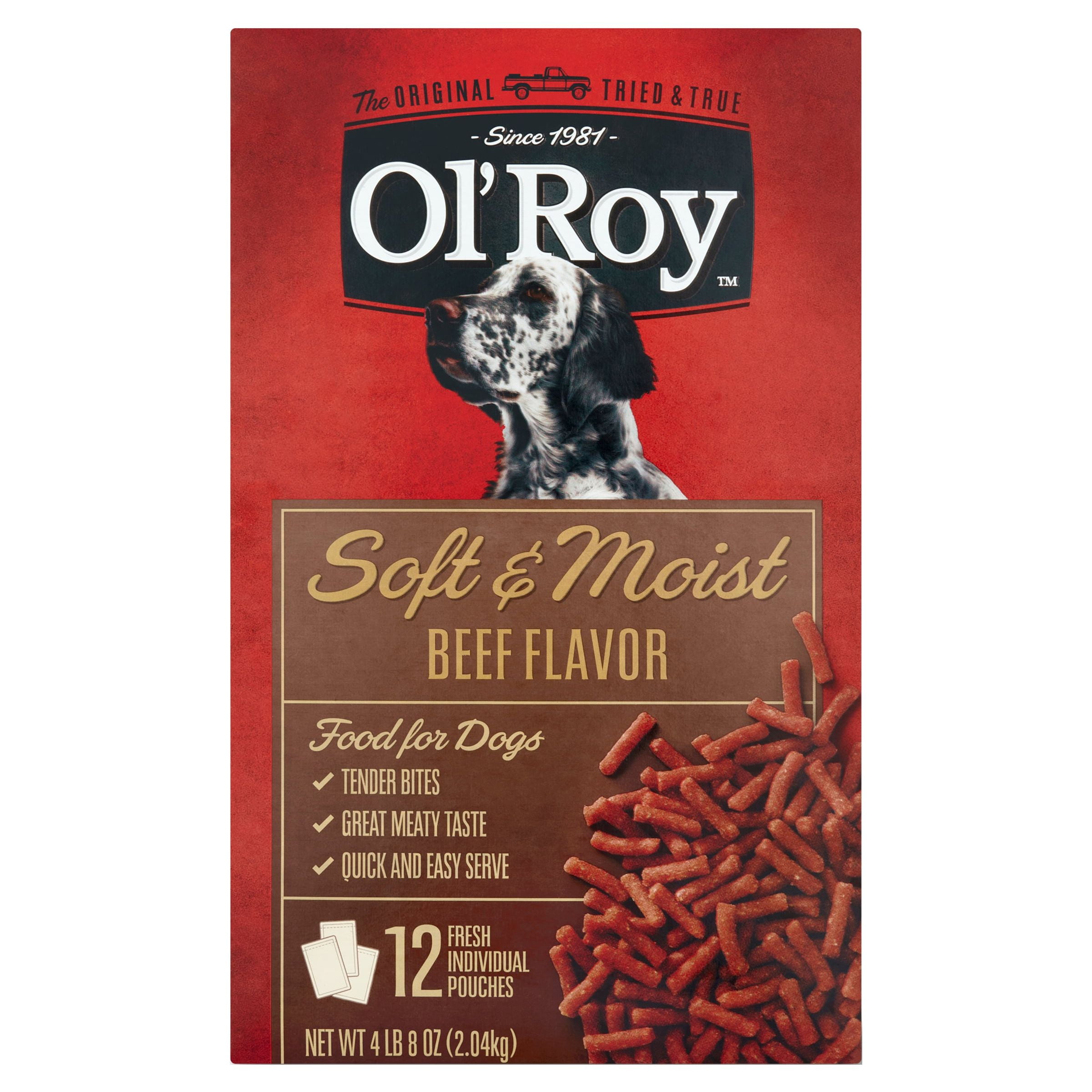 Ol'Roy Soft & Moist Dog Food with Beef Flavor, 6 oz Pouch (12 Pack ...