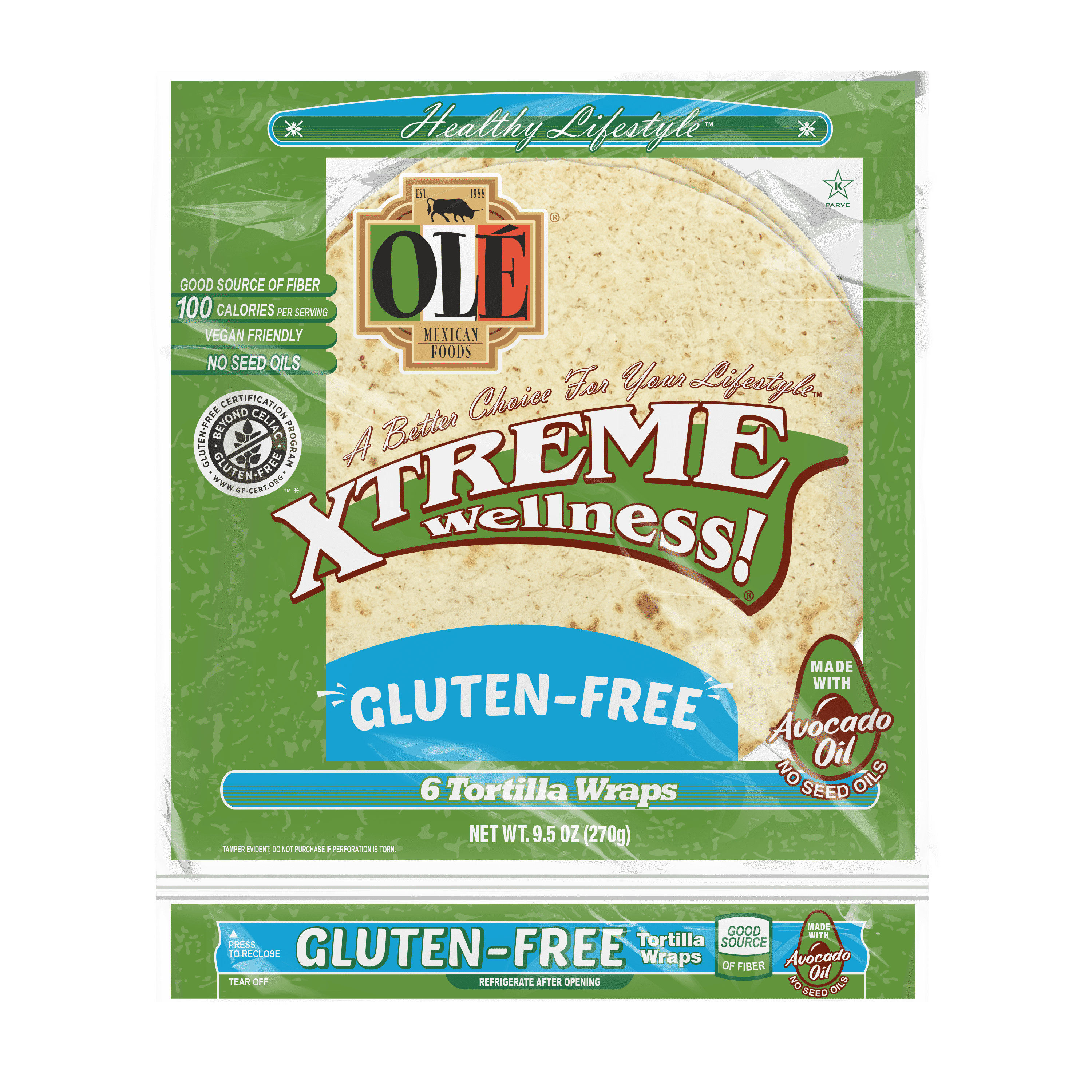Olé Xtreme Wellness® Gluten Free| 8" Size Flour Tortillas| 9.5 oz| 6 Count (Pack of 4) - Walmart.com