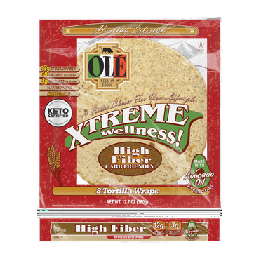Ole Xtreme Wellness High Fiber, Low Net Carb Tortilla Wraps - Zero ...