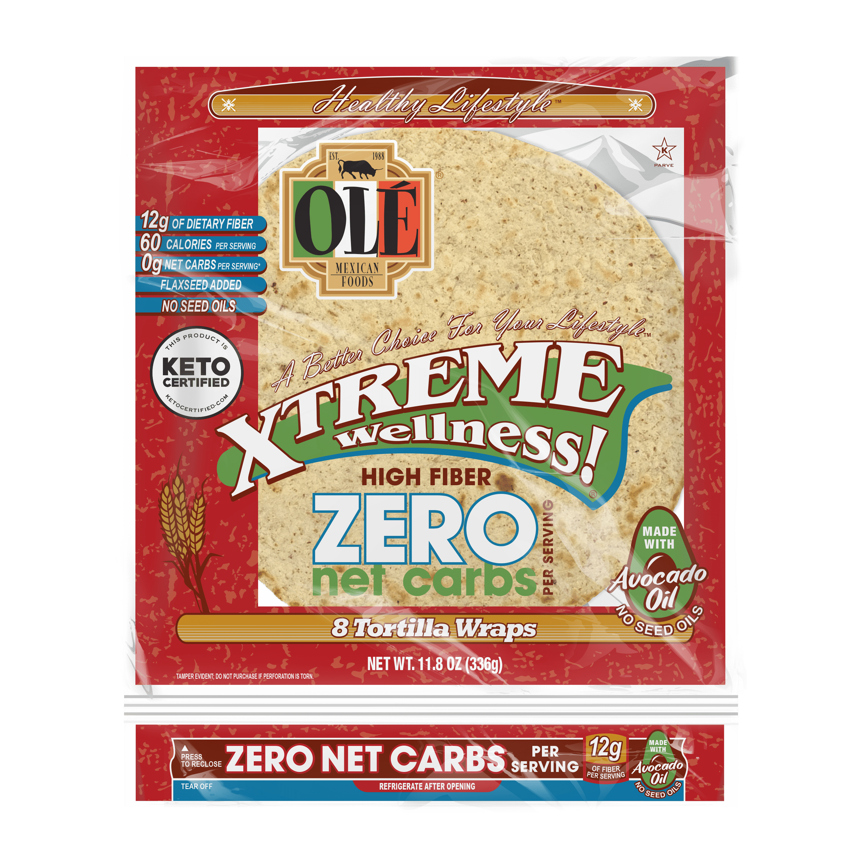 Olé Xtreme Wellness® ZERO Net Carbs | 8" Size Flour Tortillas |Zero Net ...