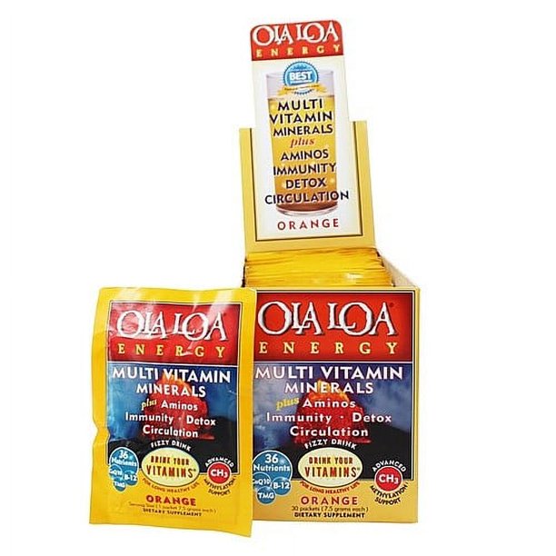 Ola Loa Multivitamin Energy Drink Orange, 30 Ct - Walmart Business Supplies