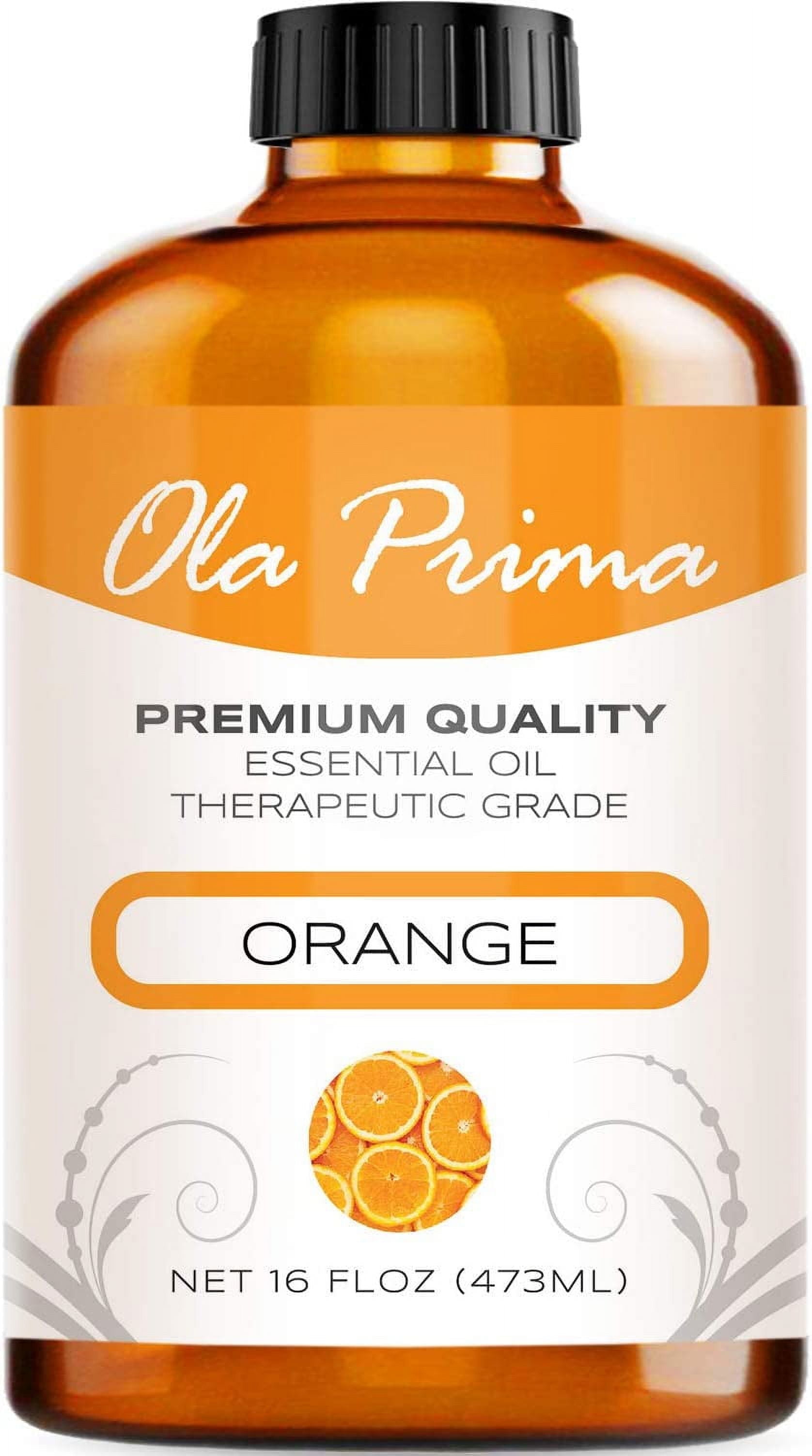 Ola Prima Pure Orange Essential Oil - 16oz, Therapeutic Grade for ...