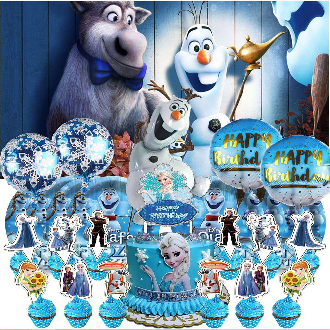 Olaf Supplies Plates Decoration Backdrop Banner Birthday Decor ...