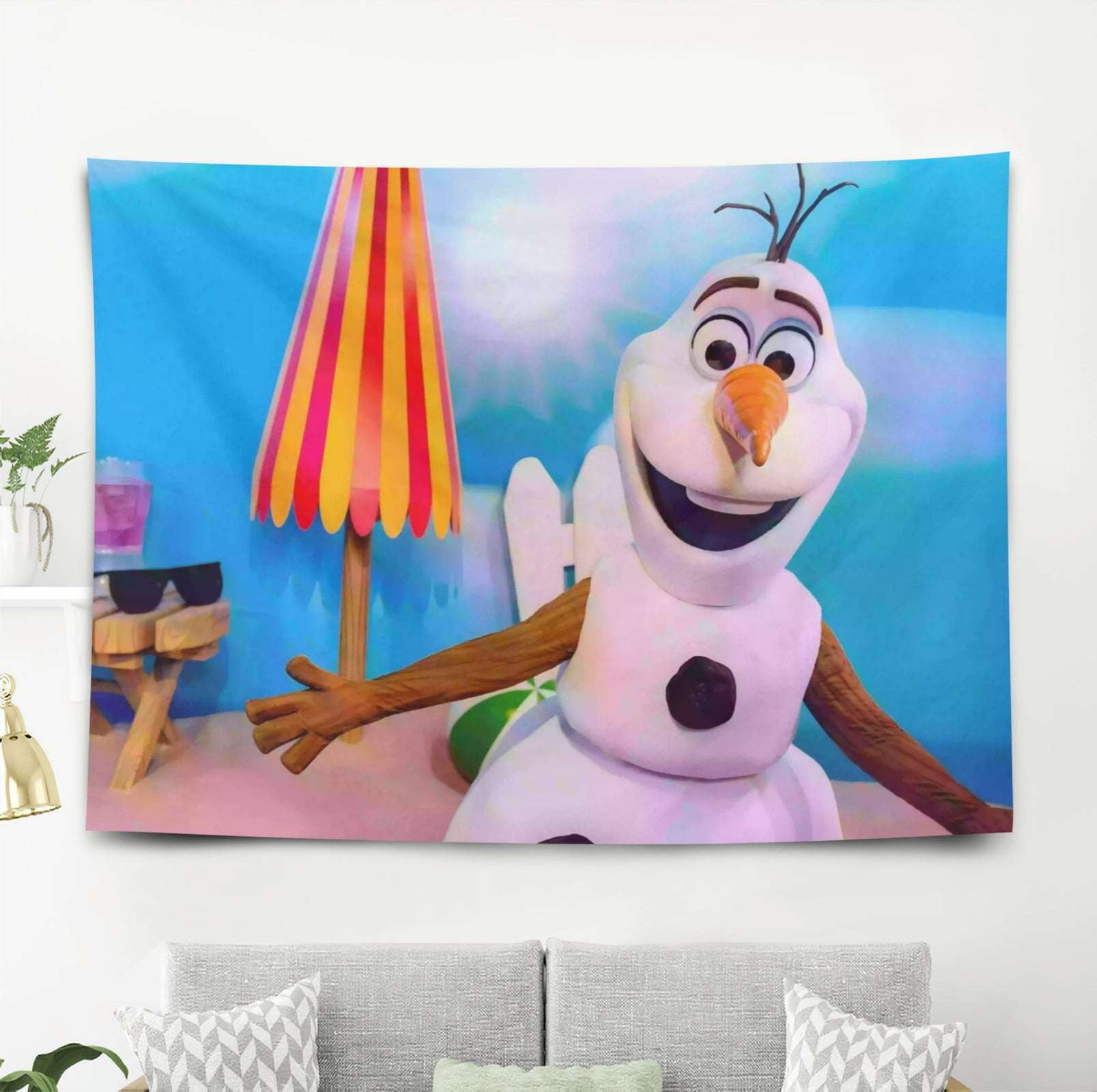 Olaf-Theme Anti-pilling Tapestry Gift Wall Hanging Backdrop for Room ...