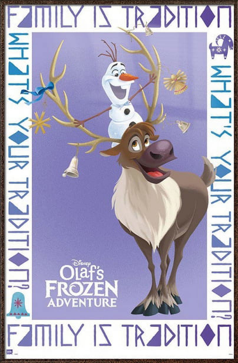 Olaf's Frozen Adventure - Framed Disney Movie Poster (Olaf & Sven ...