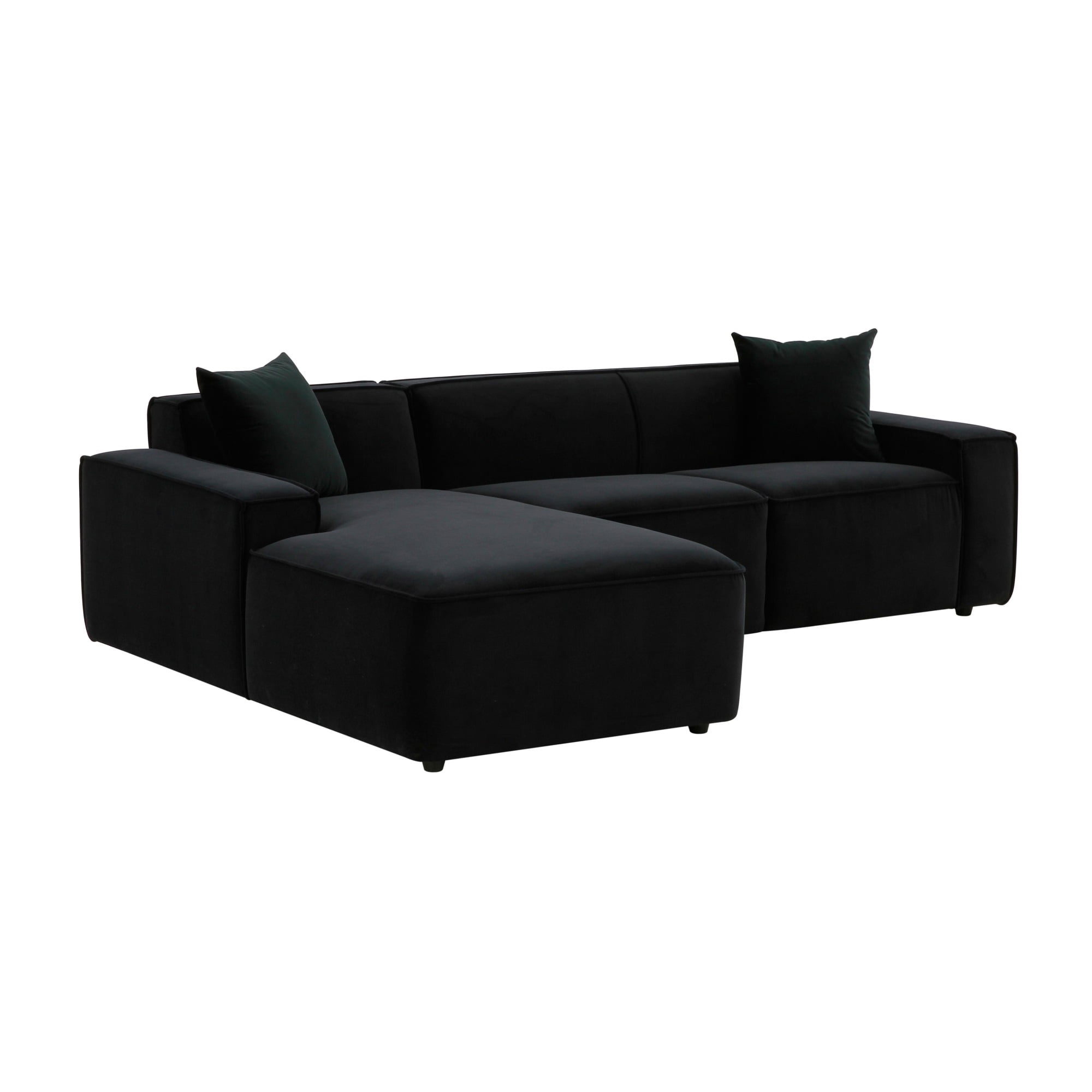 Olafur Black Velvet Sectional - Laf - Walmart.com