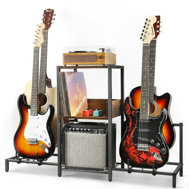 Flycity 4-Guitar Stand with Amp Stand, 3-Tier Rack & Cloth Drawer ...