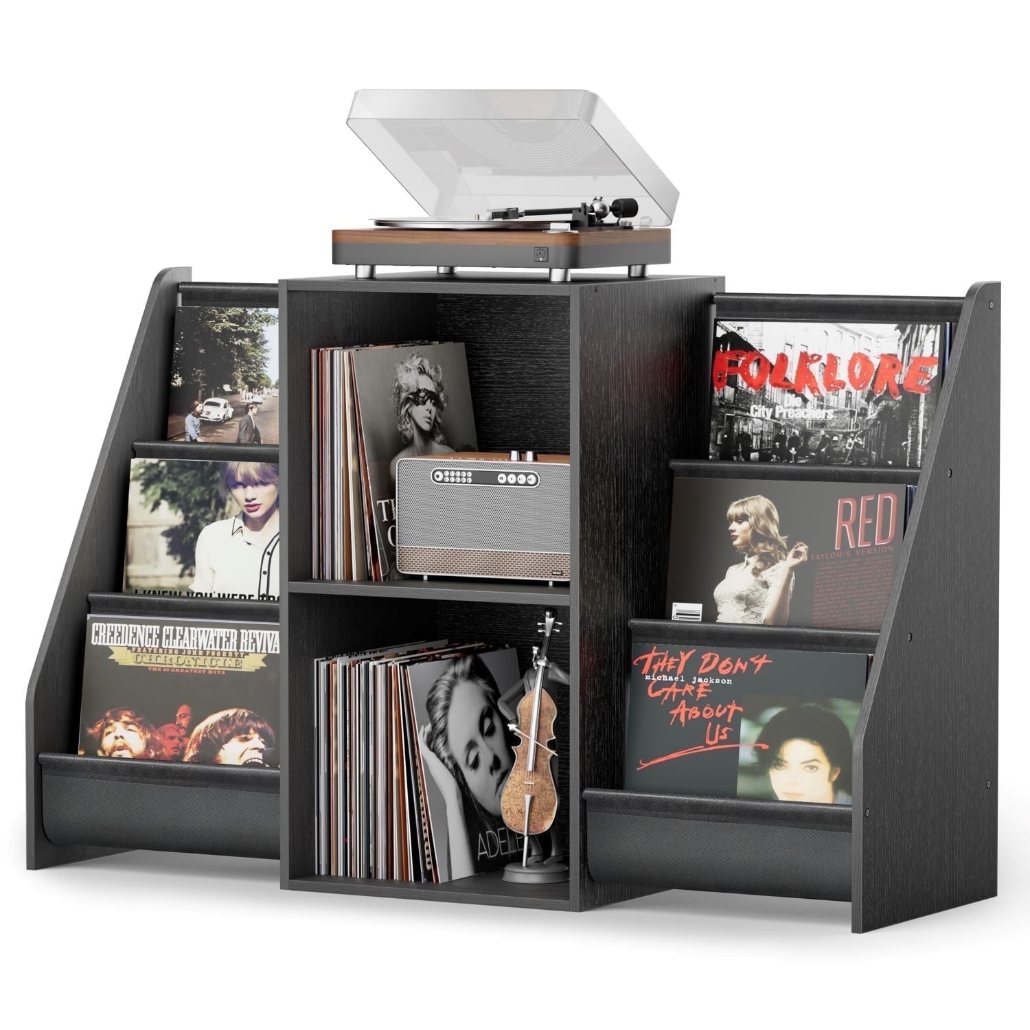 Olakee Record Player Stand, Turntable Stand with Vinyl Record Storage ...