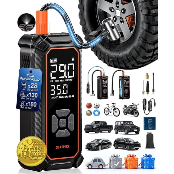 Portable 120 PSI Wireless Tire Inflator with Digital LCD Gauge, Auto ...