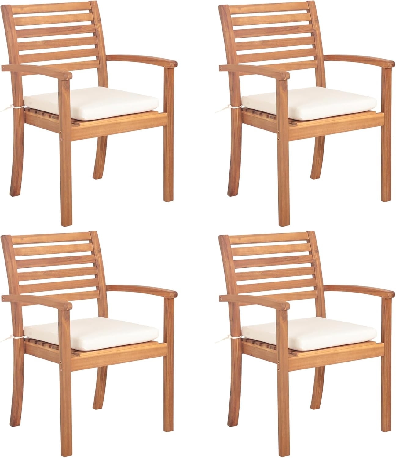 Olaterior Acacia Wood Patio Dining Chairs, Outdoor Dining Chairs Set of ...