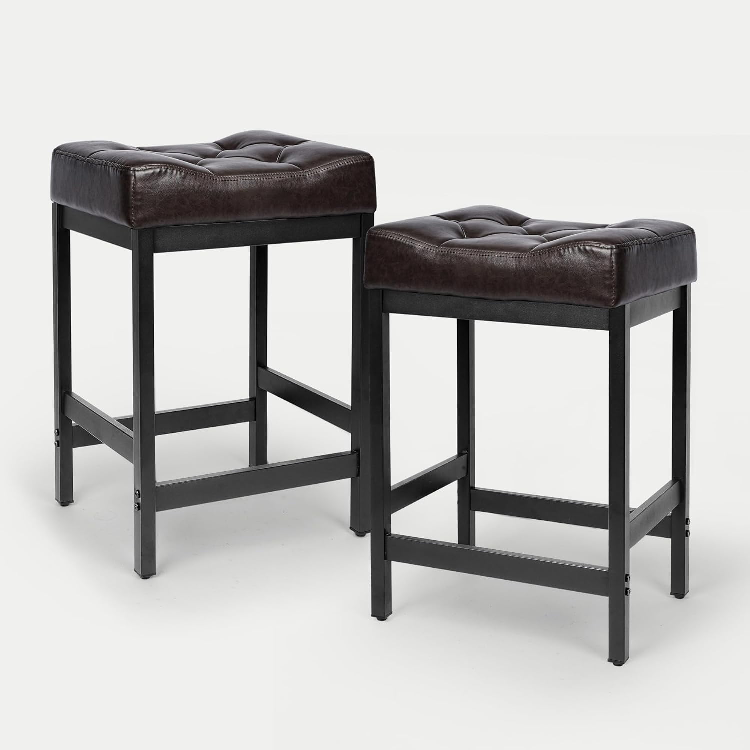 Olaterior Bar Stools Set of 2, 24 inch Height Counter Stools with Thick ...