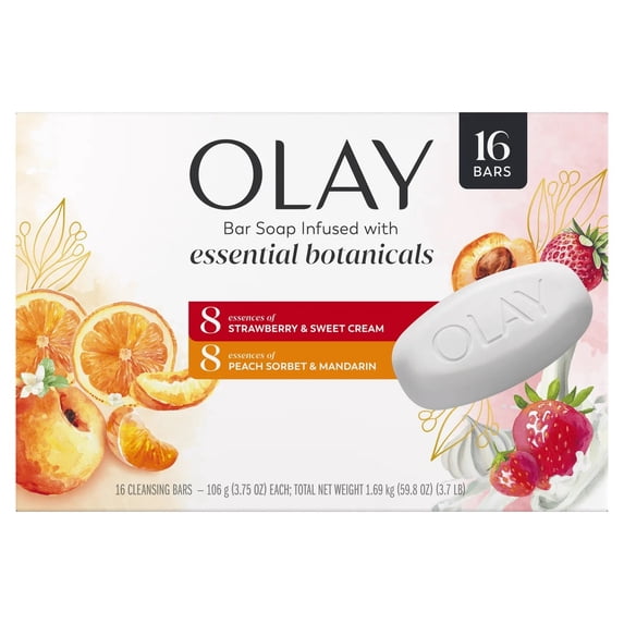 Olay, Essential Botanical Bar Soap, 3.75 Ounce, Pack of 16 - Walmart.com