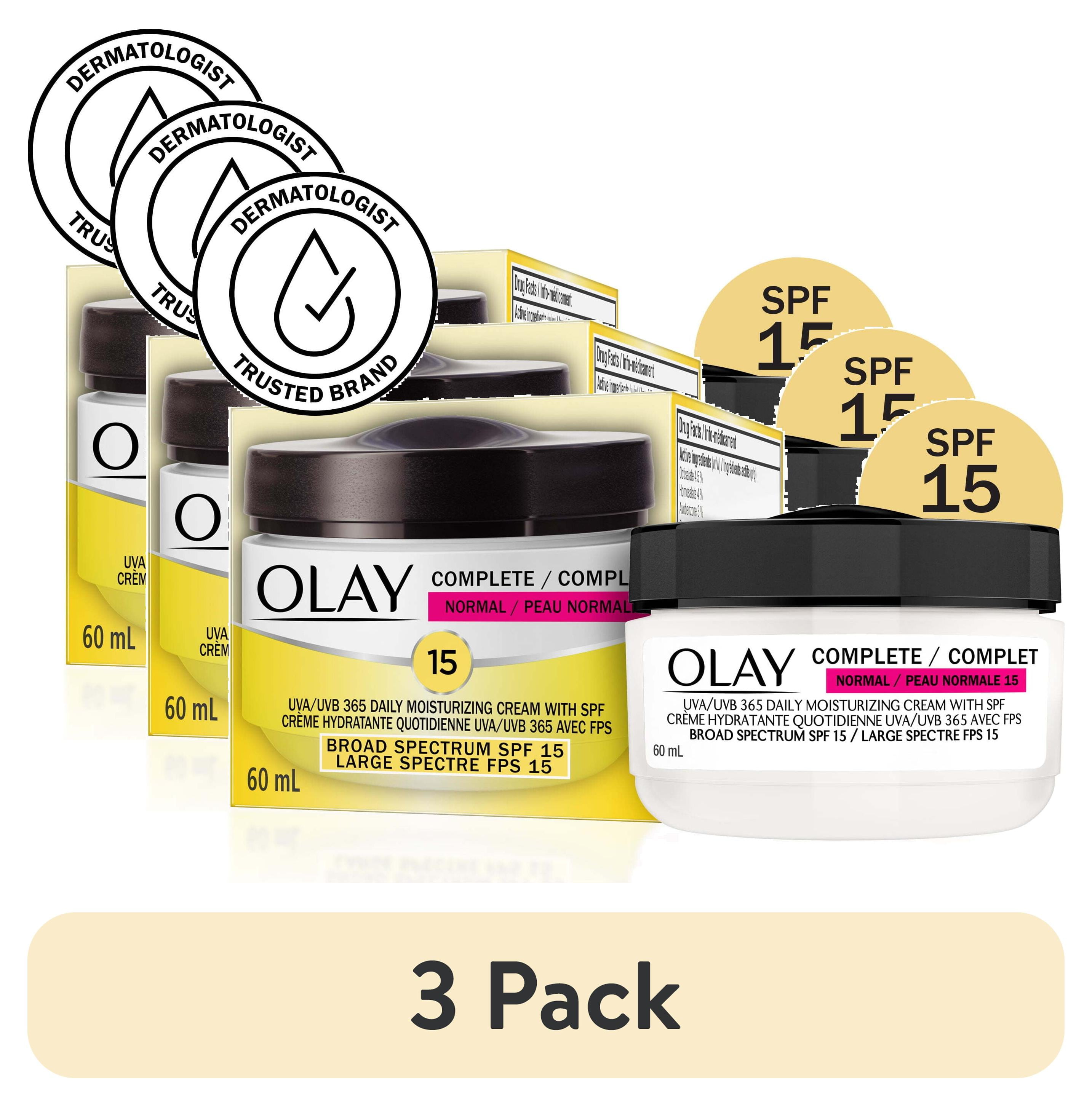 (3 pack) Olay Complete Cream Moisturizer with SPF 15 Normal, 2.0 oz - Walmart.com