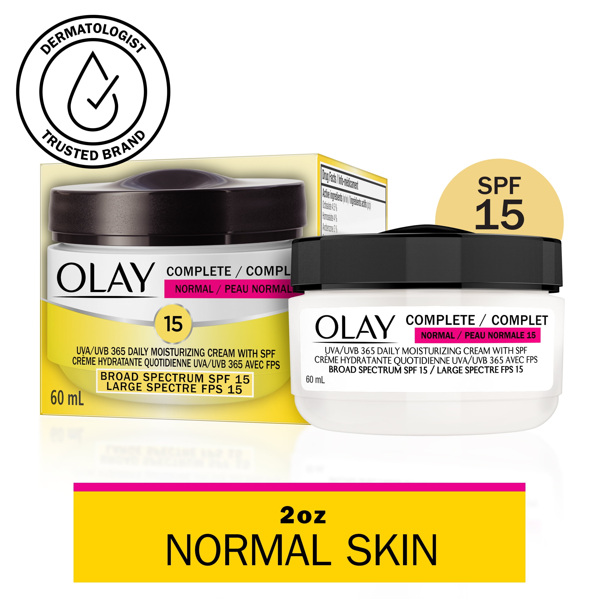 Olay Complete Cream Moisturizer with SPF 15 Normal, 2.0 oz - Walmart.com