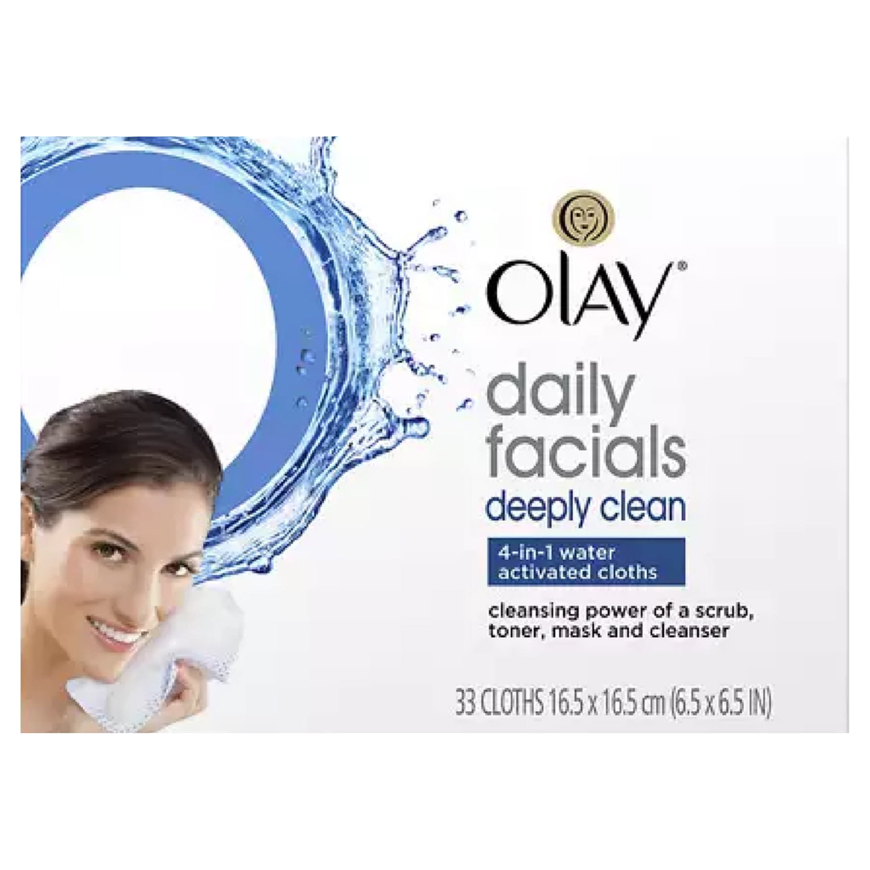 Olay Daily Deeply Clean 4-in-1 Facial Cleanser Wash Wipes, Water ...