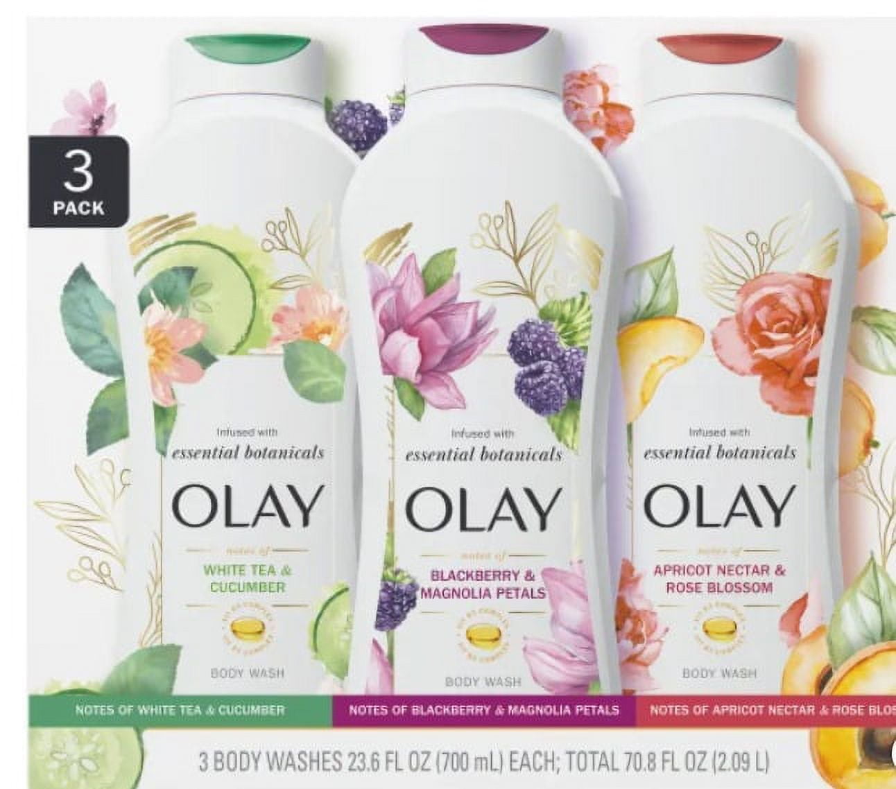 Olay Essential Botanicals Body Wash 23.6 fl oz, 3-pack - Walmart ...