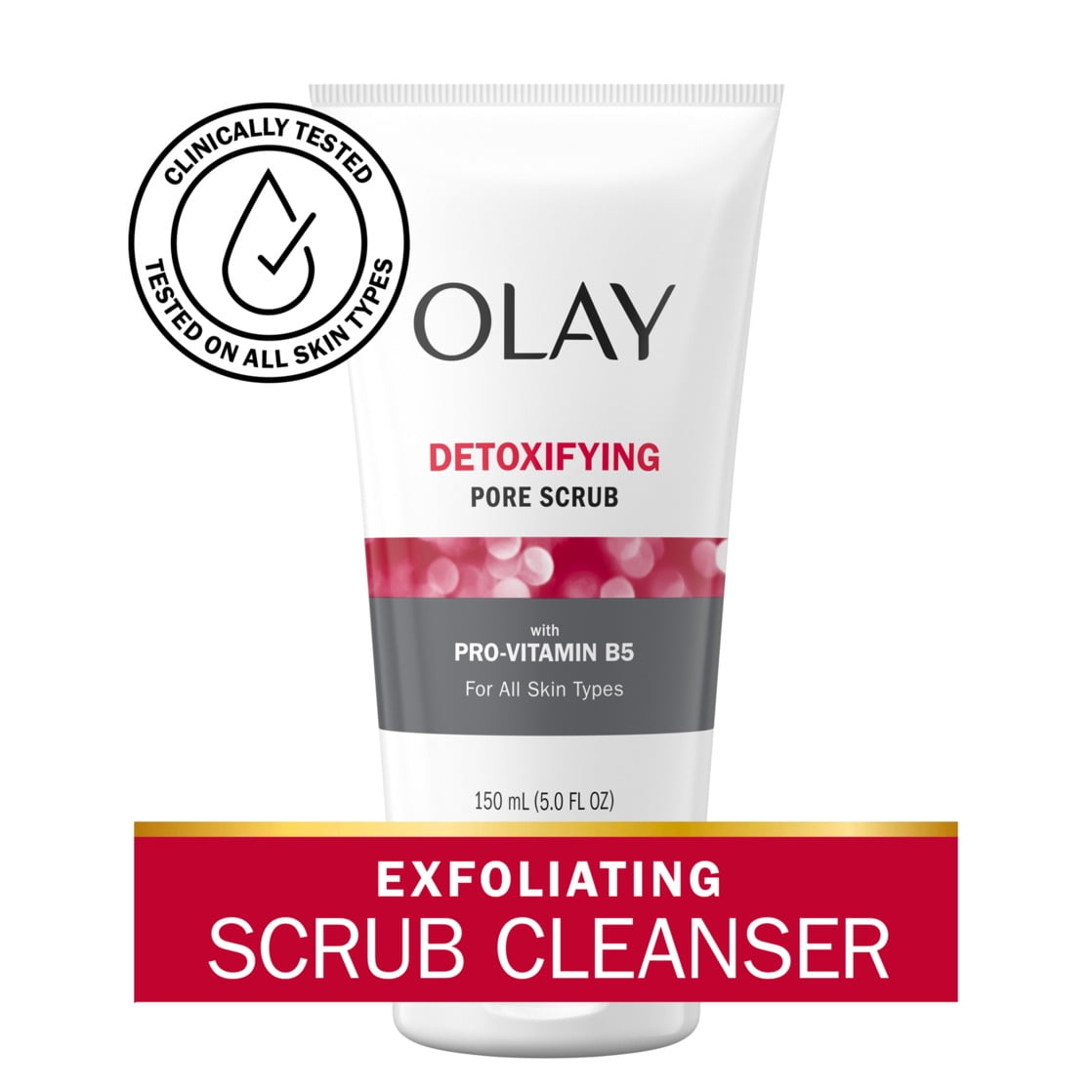 Olay Detoxifying Pore Scrub Facial Cleanser, Deep Clean Exfoliating ...