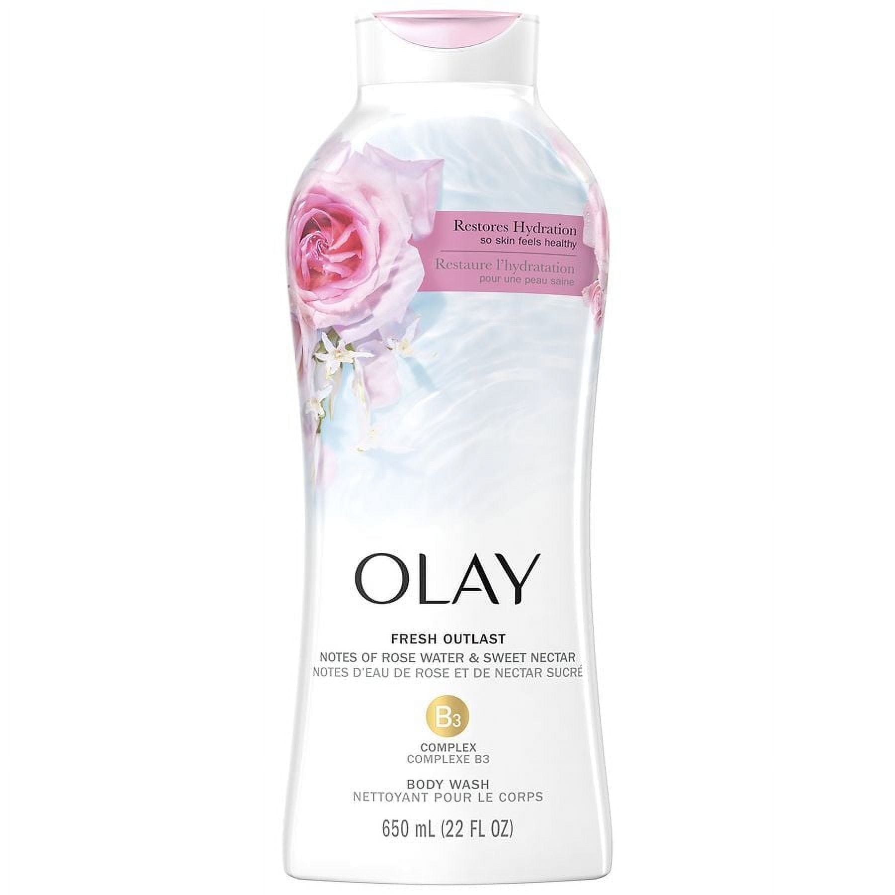 Olay Fresh Outlast Body Wash Notes of Rose Water and Sweet Nectar 22.0 ...