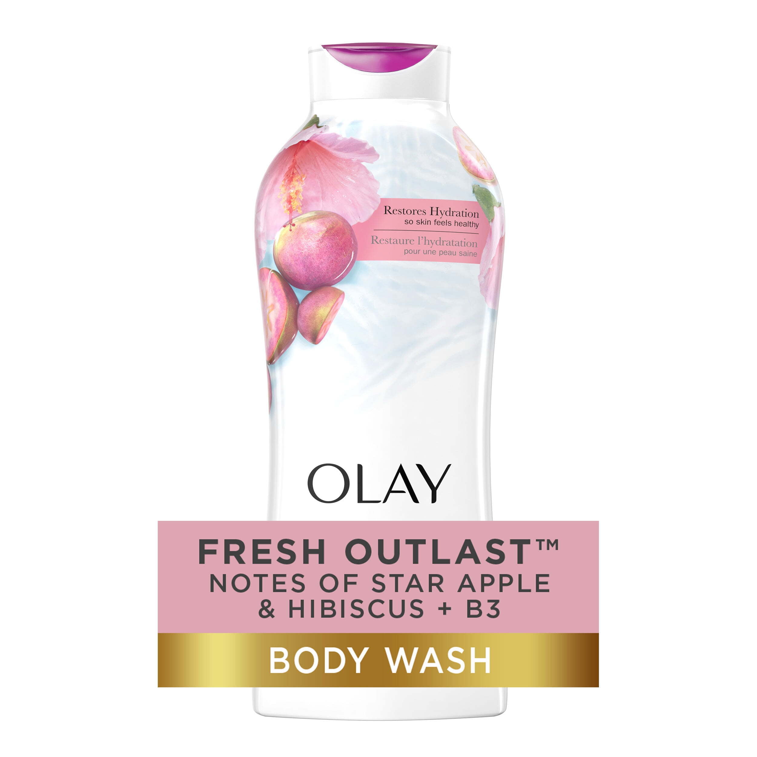 Olay Fresh Outlast Body Wash, Star Apple & Hibiscus, 22 fl oz - Walmart ...