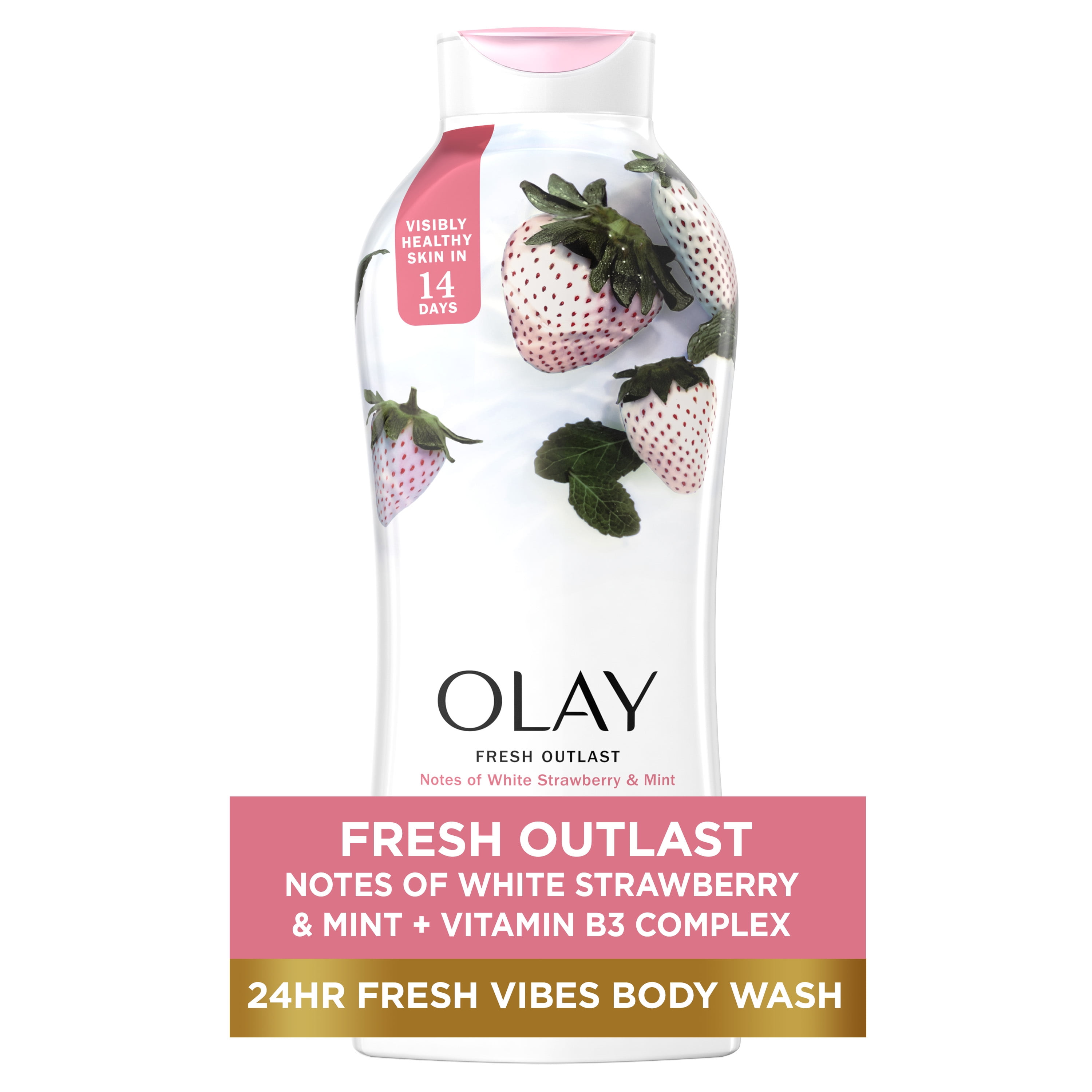 Olay Fresh Outlast Nourishing Body Wash, White Strawberry & Mint, 22 fl ...