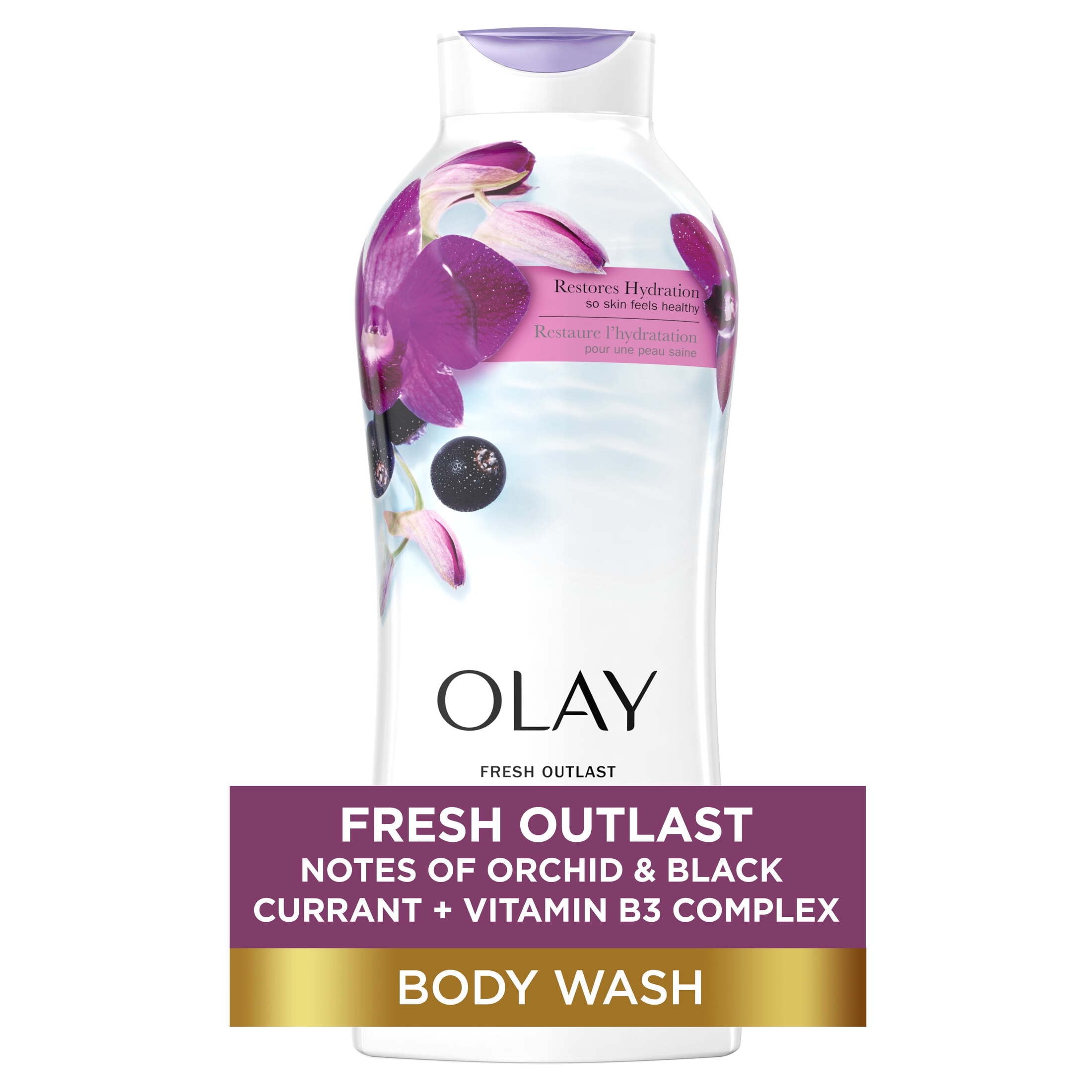 Olay Fresh Outlast Body Wash, Orchid & Black Currant, for All Skin ...