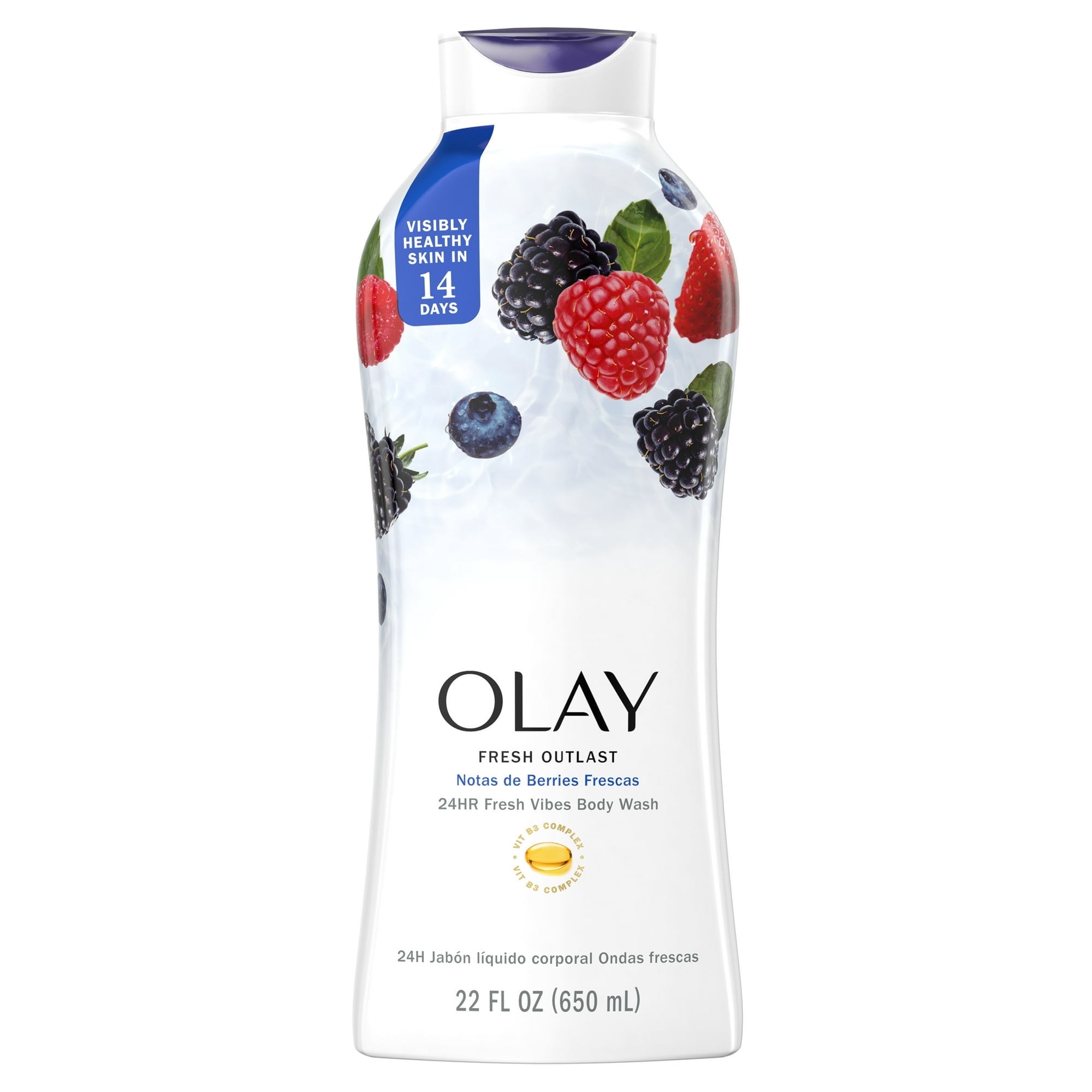 Olay Fresh Outlast Women's Body Wash, for All Skin Types, Berries ...