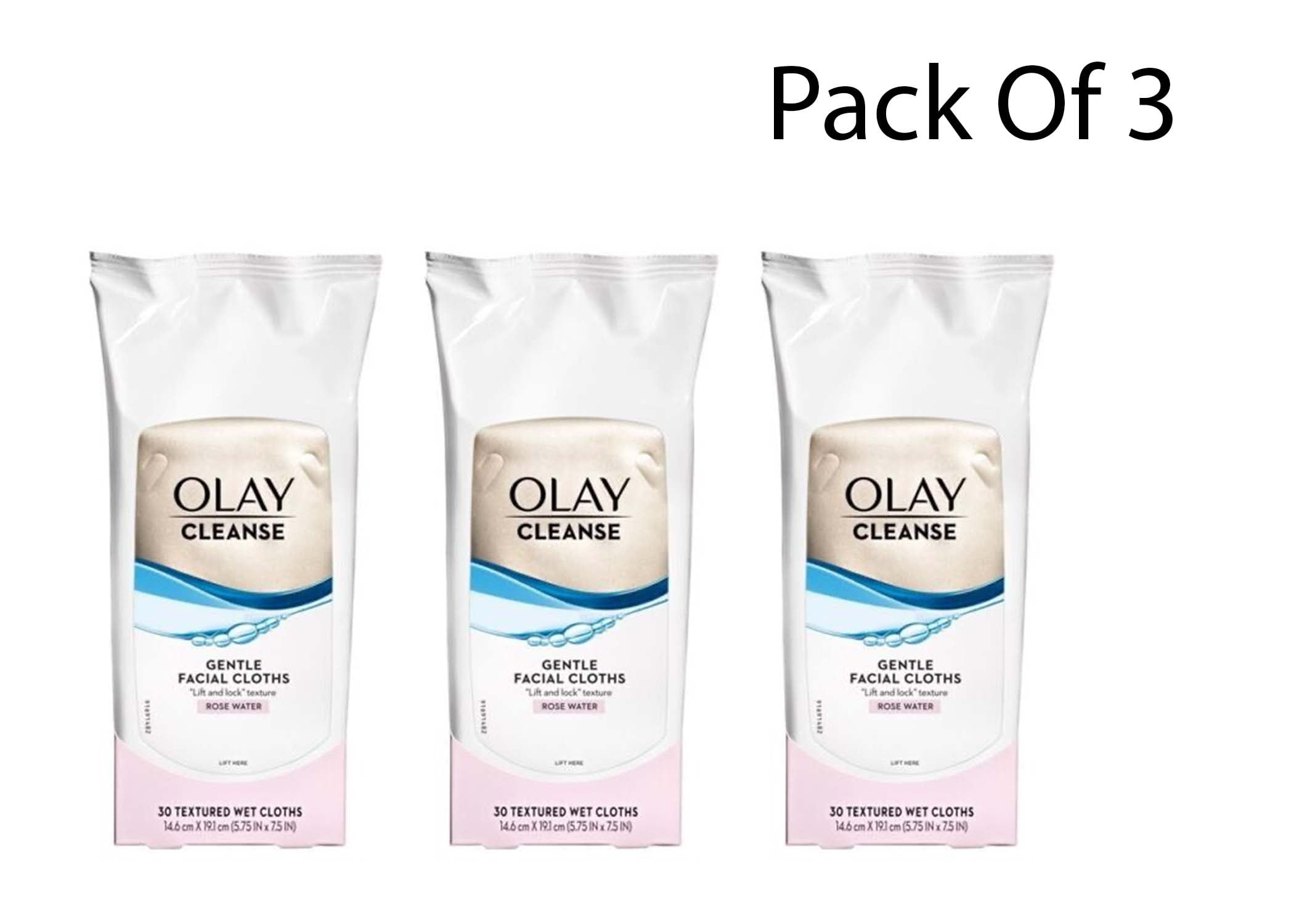 Olay Gentle Daily Facial Cleansing Cloths with Rose Water, Pack of 3 ...