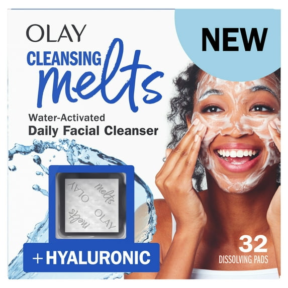 Olay Cleansing Melts + Retinol Face Cleanser, 32 count, Water-Activated ...