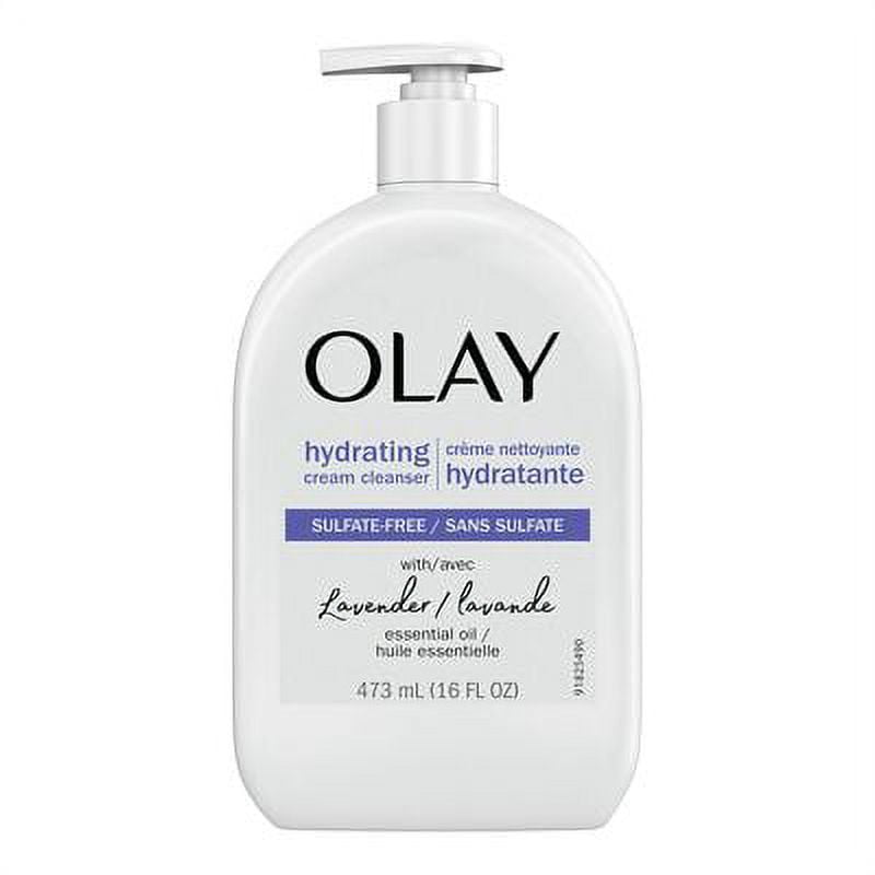 Olay Hydrating Cream Face Wash with Lavender Essential Oil, 16 fl oz ...