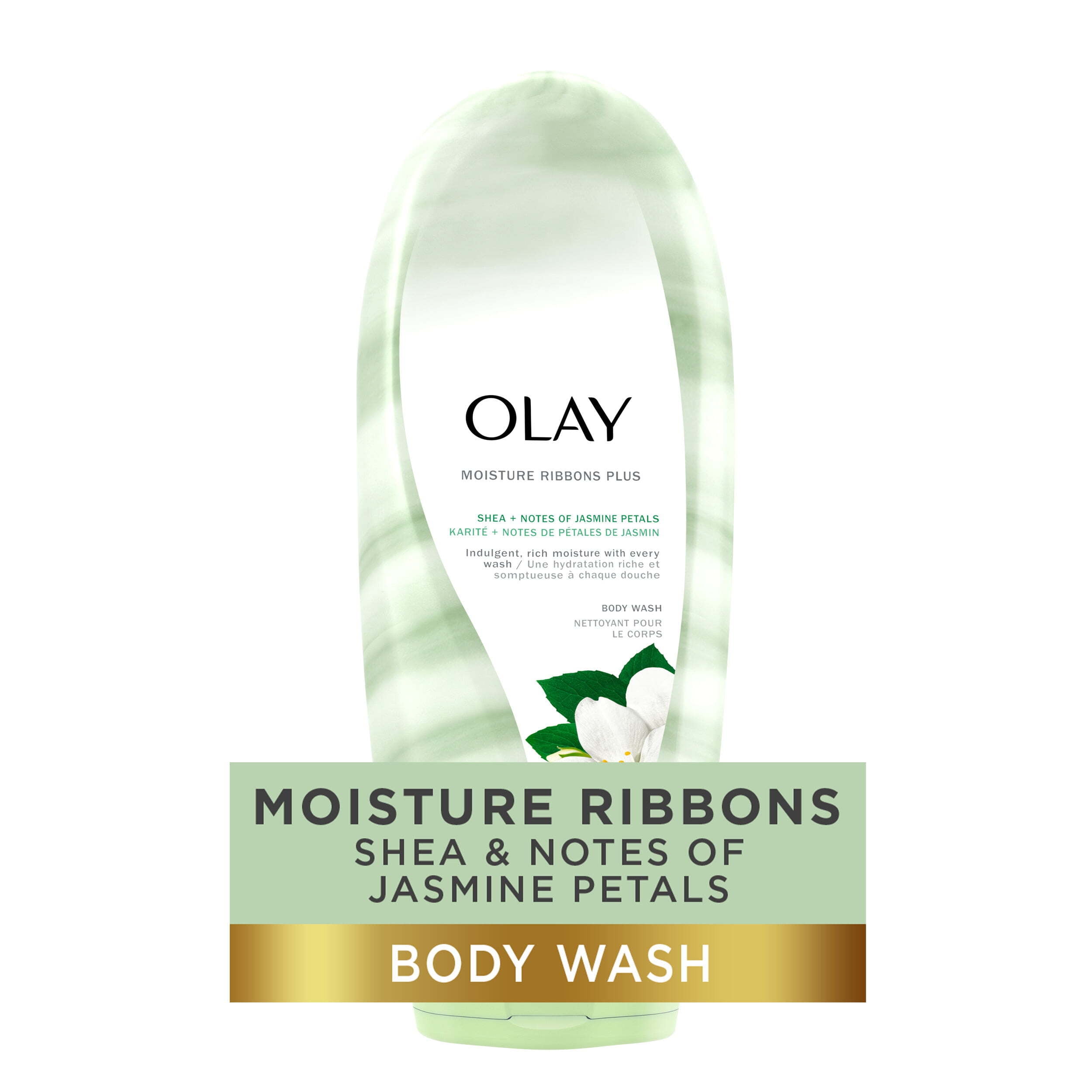 Olay Moisture Ribbons Body Wash with Shea and Notes of Jasmine Petals ...