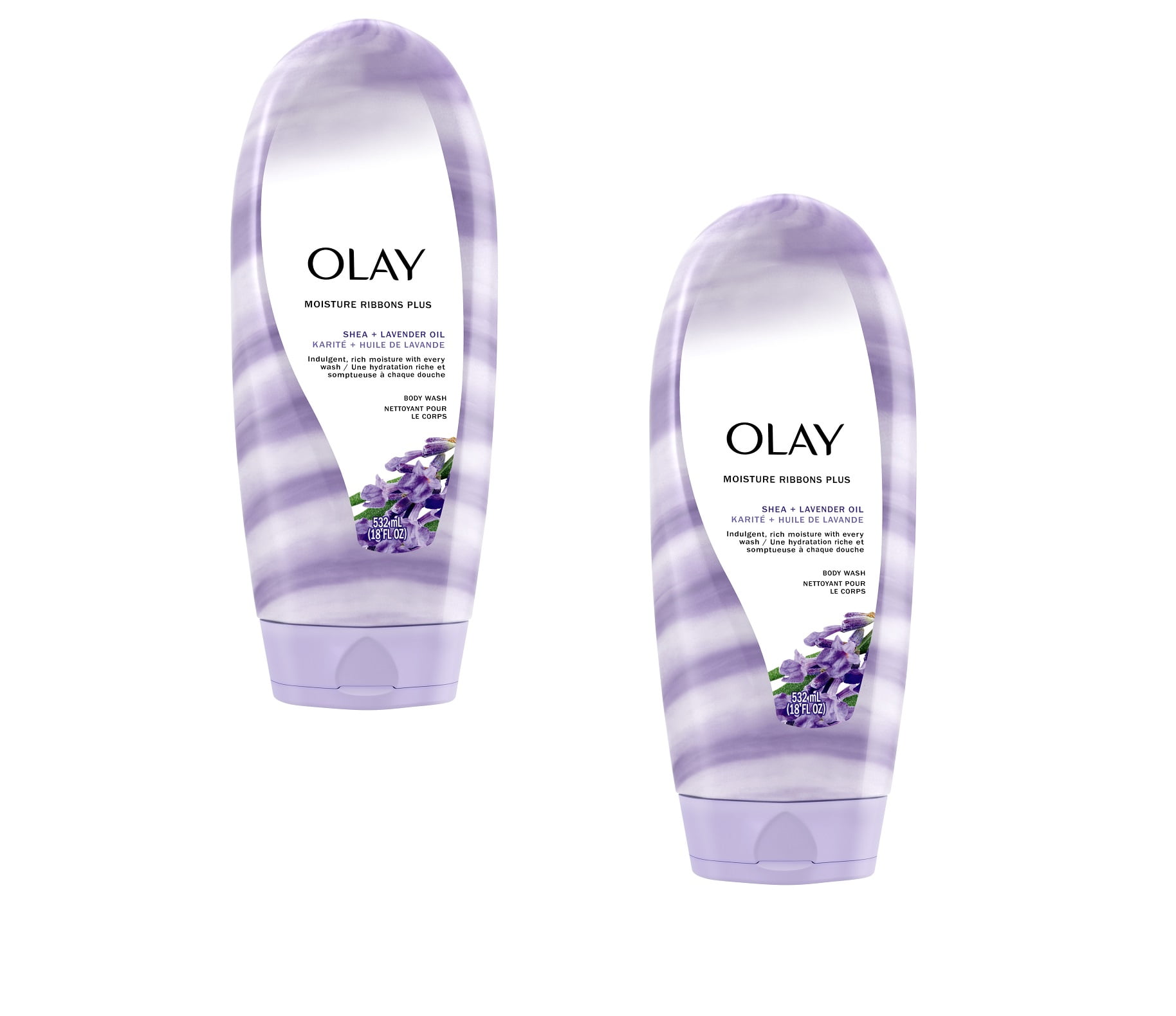 Olay Moisture Ribbons Plus Shea + Lavender Oil Body Wash, 18 oz - 2 ...
