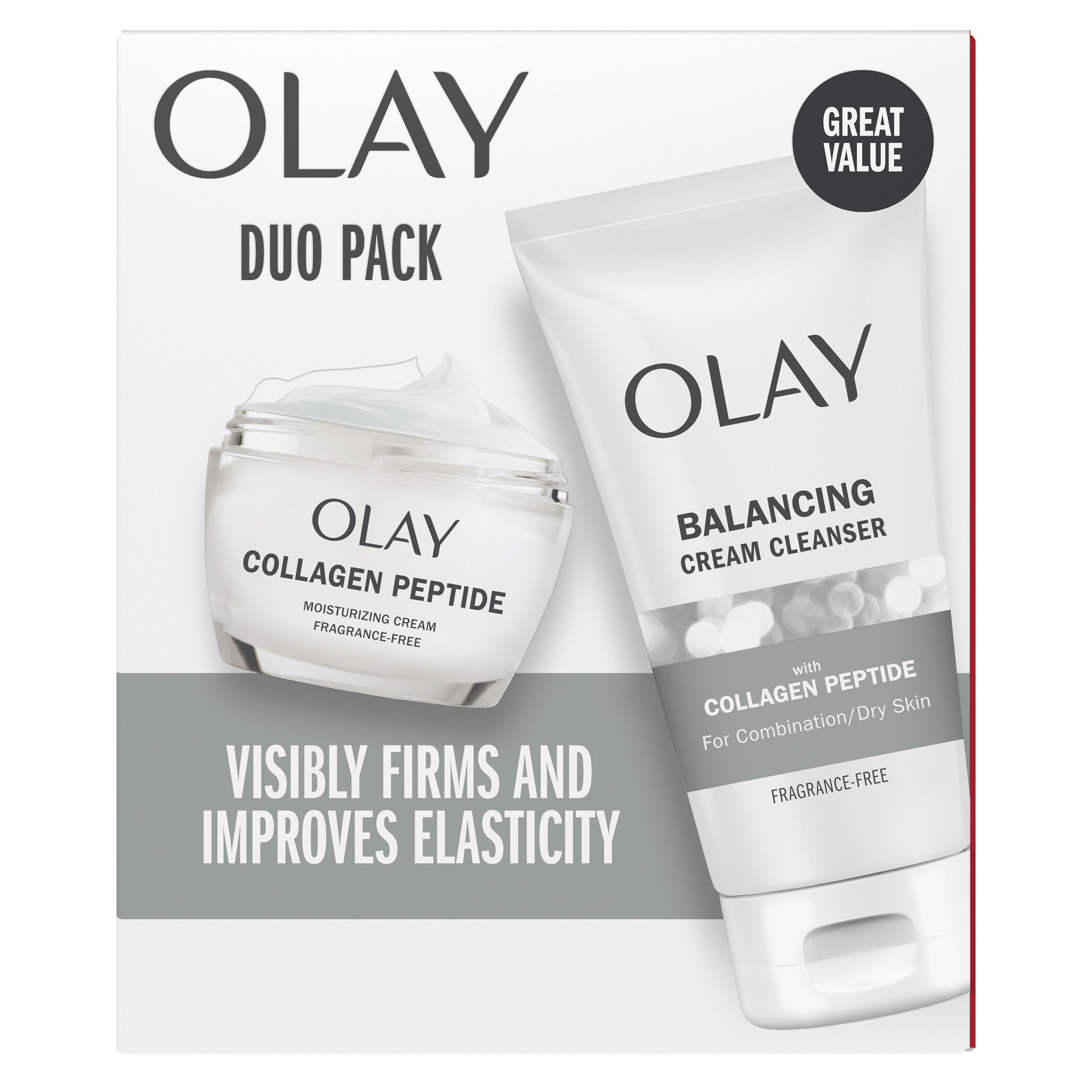 Olay Regenerist Collagen Peptide 24 Duo, Anti-Wrinkle Cream & Cleanser ...