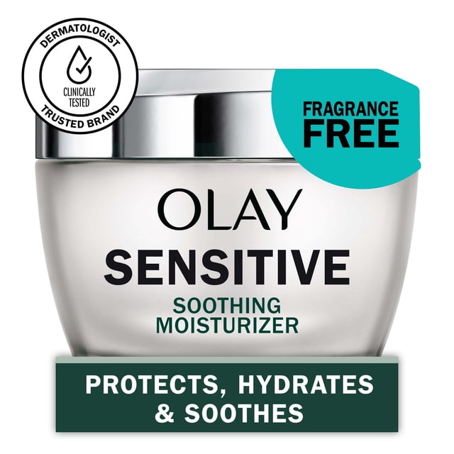 Olay Sensitive Hydrating Facial Moisturizer, Anti-Aging Soothing Cream ...