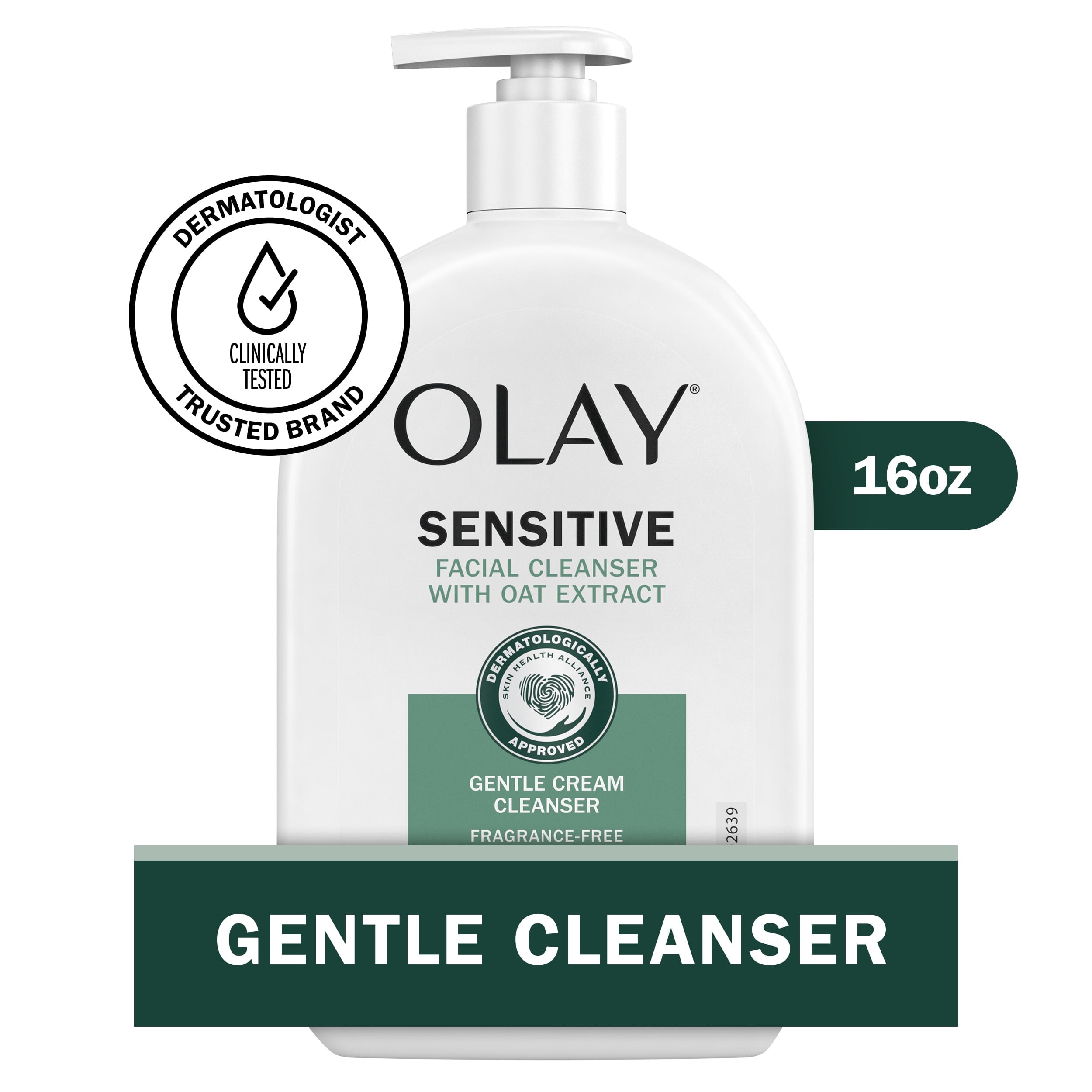 Olay Sensitive Facial Cleanser, Made with Oat Extract, Gentle Cream ...