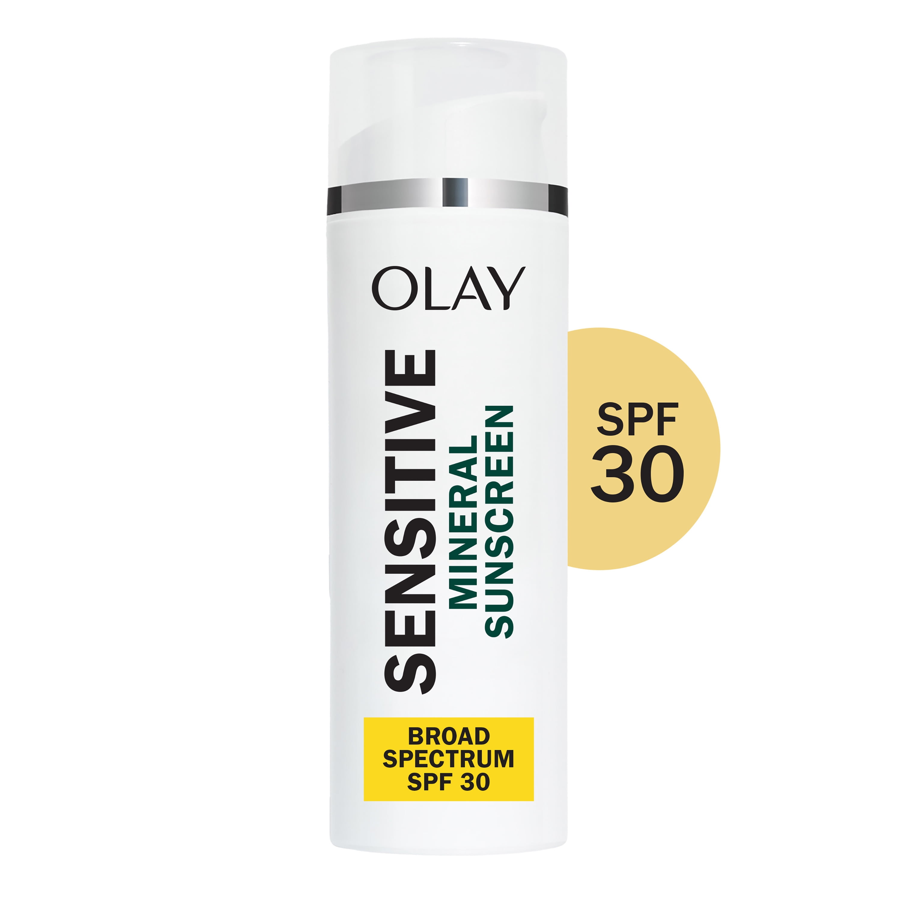 Olay Sensitive Mineral Sunscreen SPF 30 Face Moisturizer, Sun Protection for Sensitive Skin, 1.7 ...