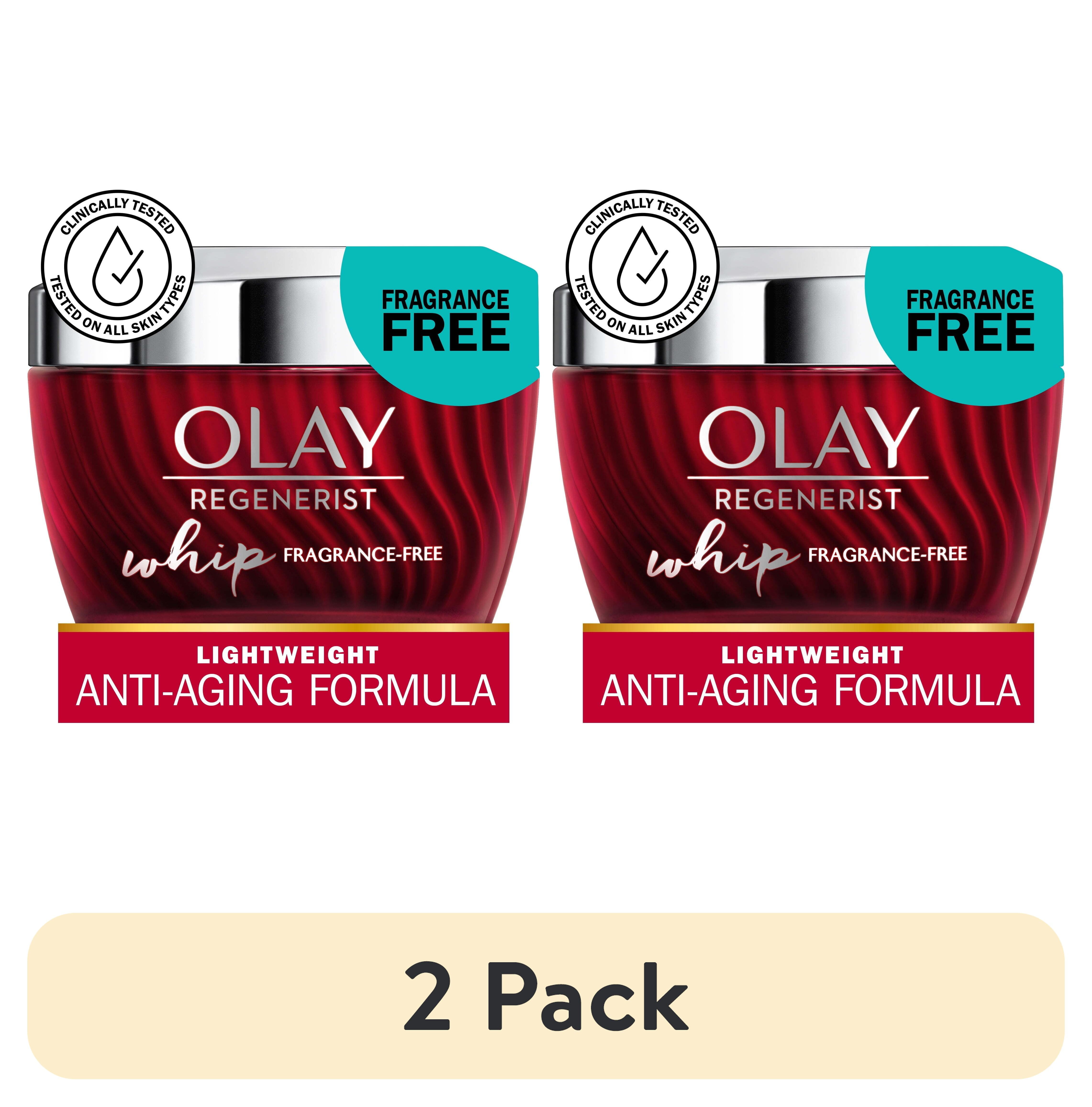 (2 pack) Olay Skin Care Whip Face Moisturizer, Fragrance-Free, Wrinkle ...