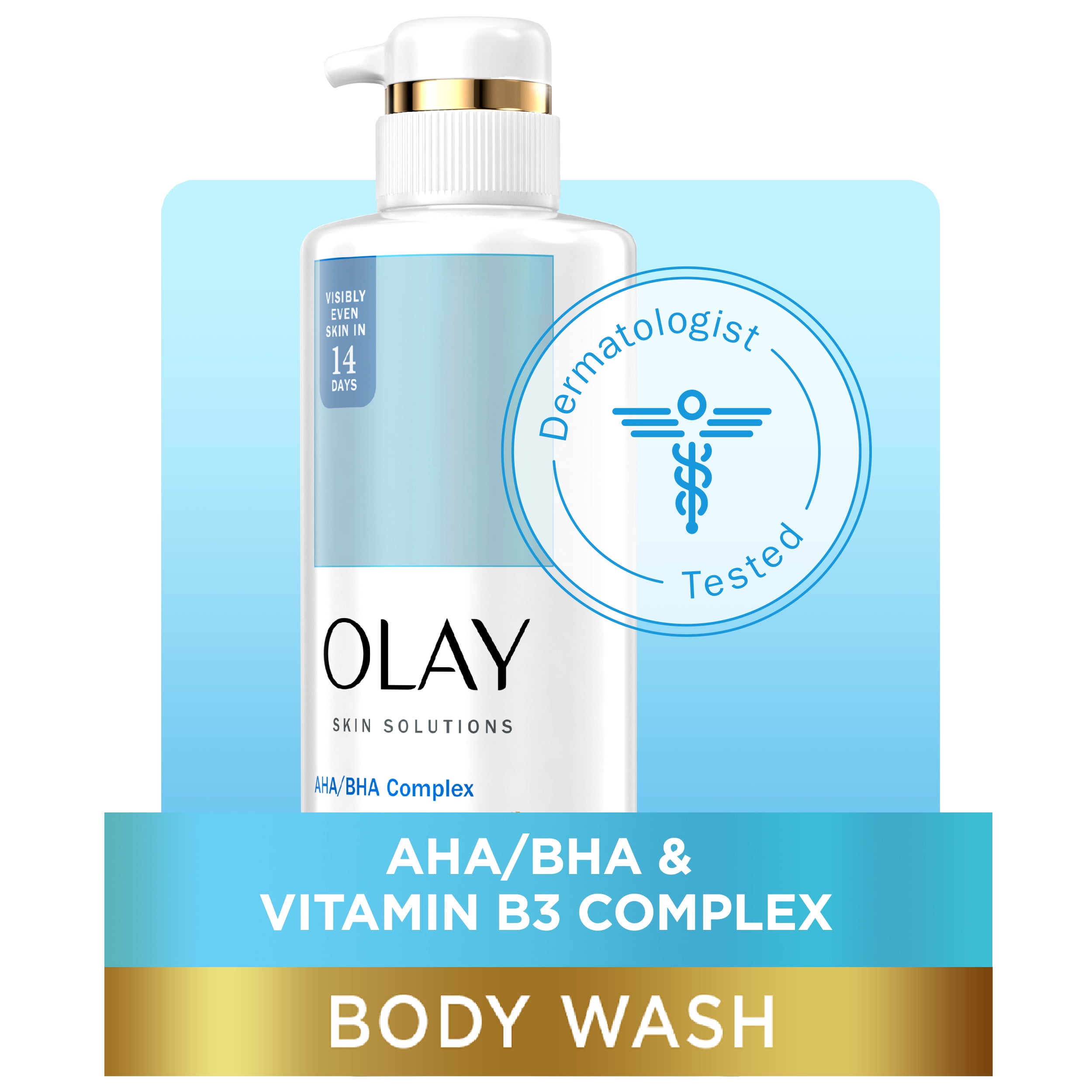Olay Skin Solutions Women's Body Wash with AHA/BHA Complex, for All Skin Types, 17.9 fl oz ...